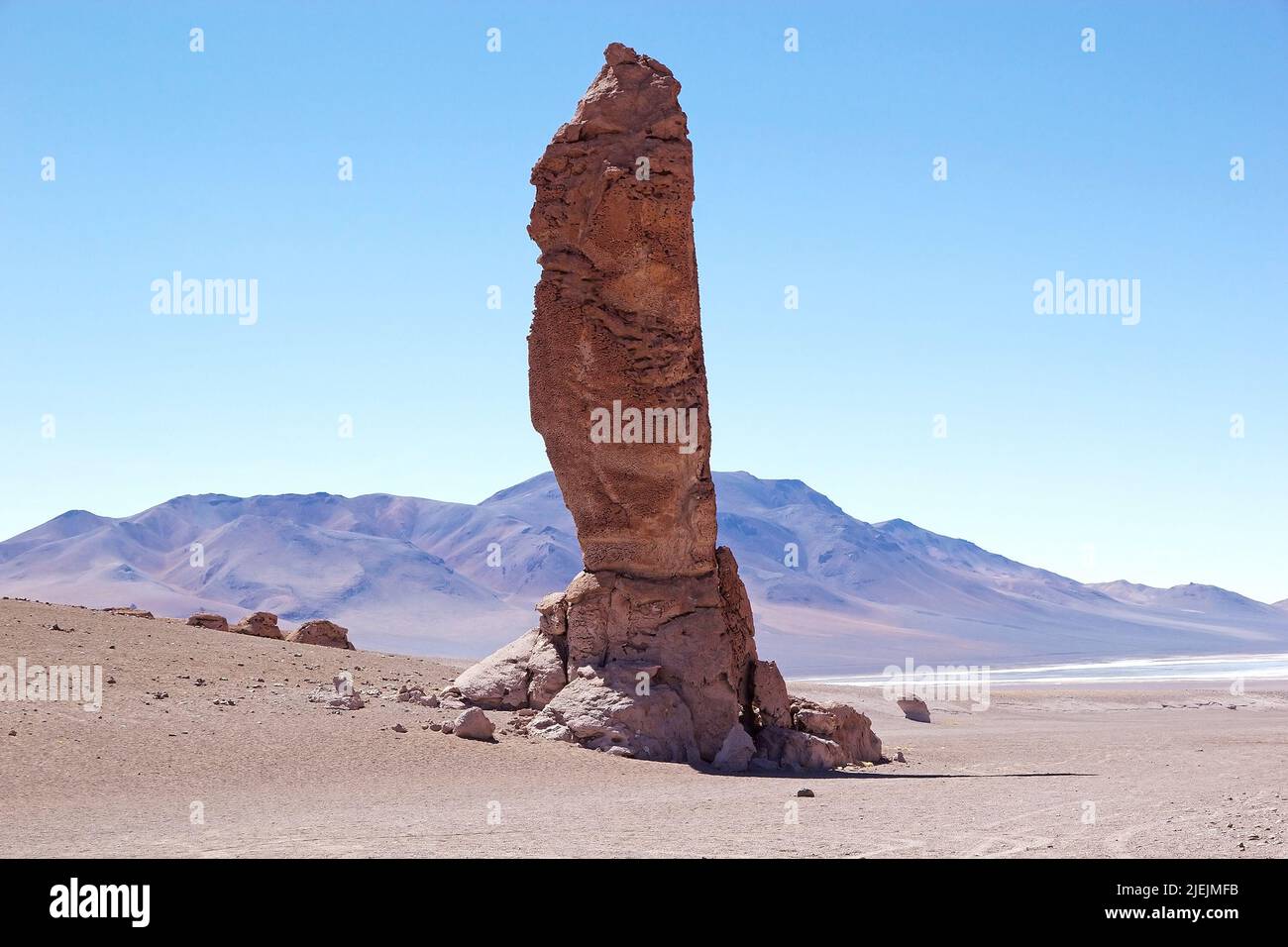 Geological monolith close to Salar the Tara in the Los Flamencos ...
