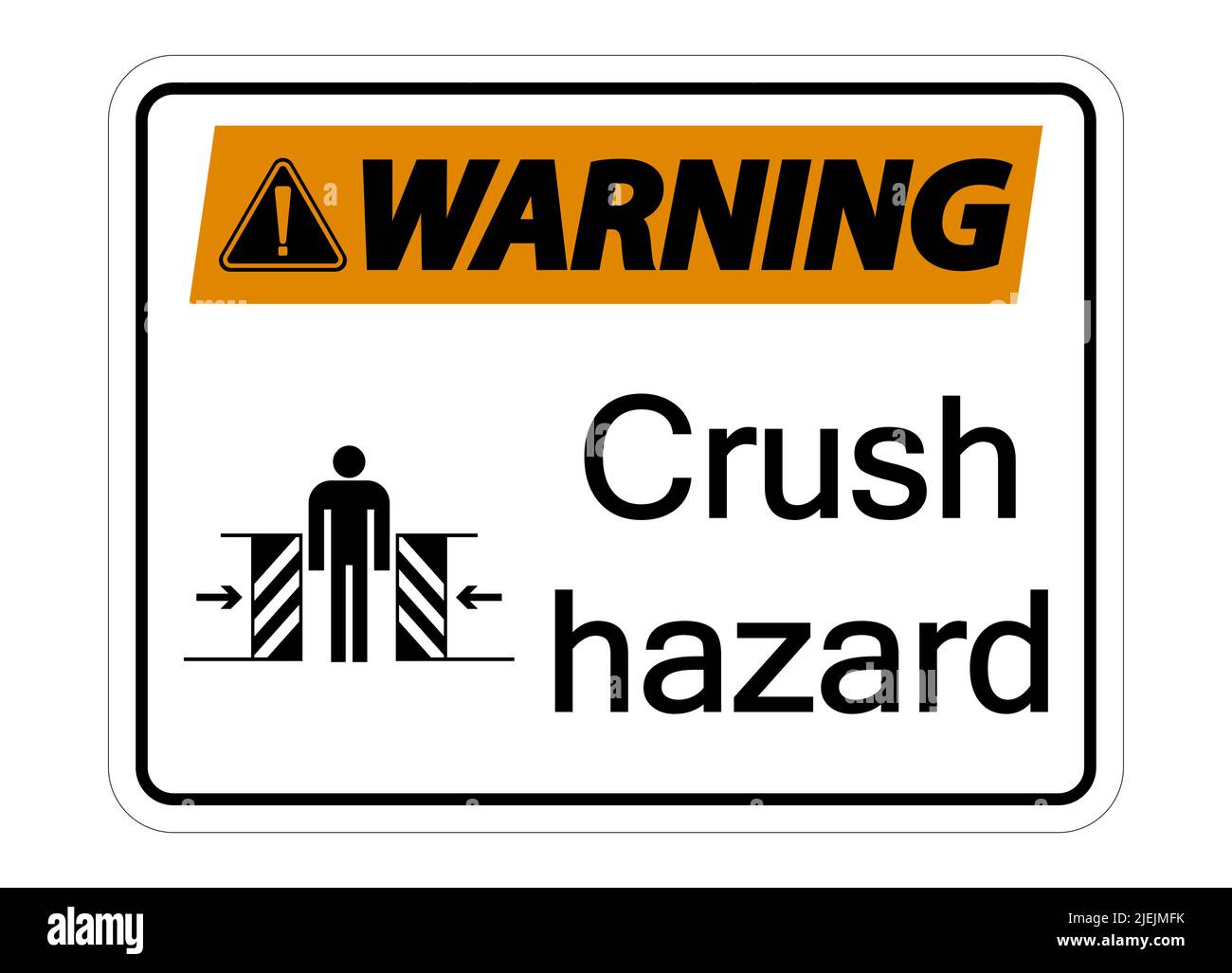 symbol warning crush hazard sign on white background,vector ...