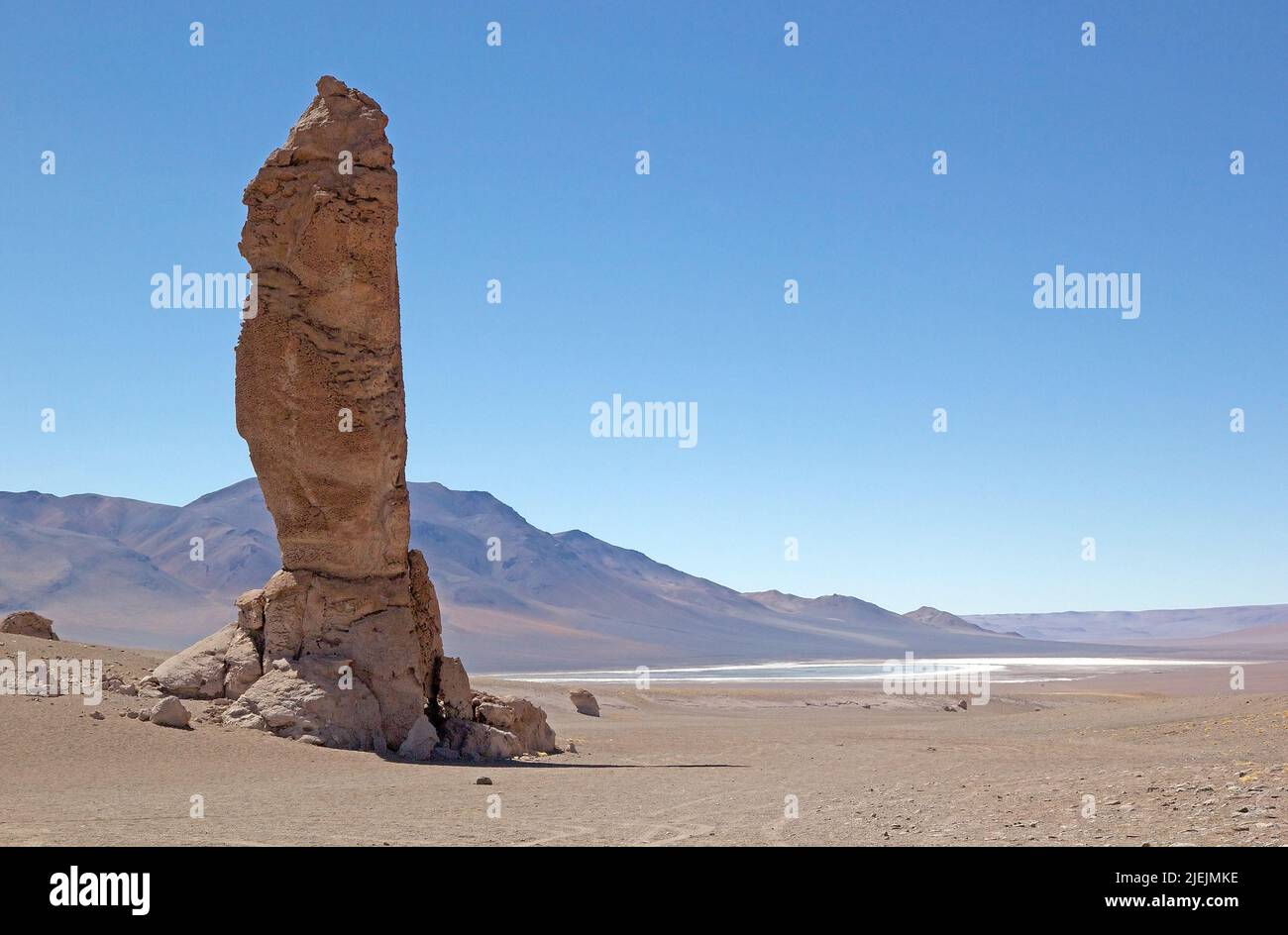 Geological monolith close to Salar the Tara in the Los Flamencos ...