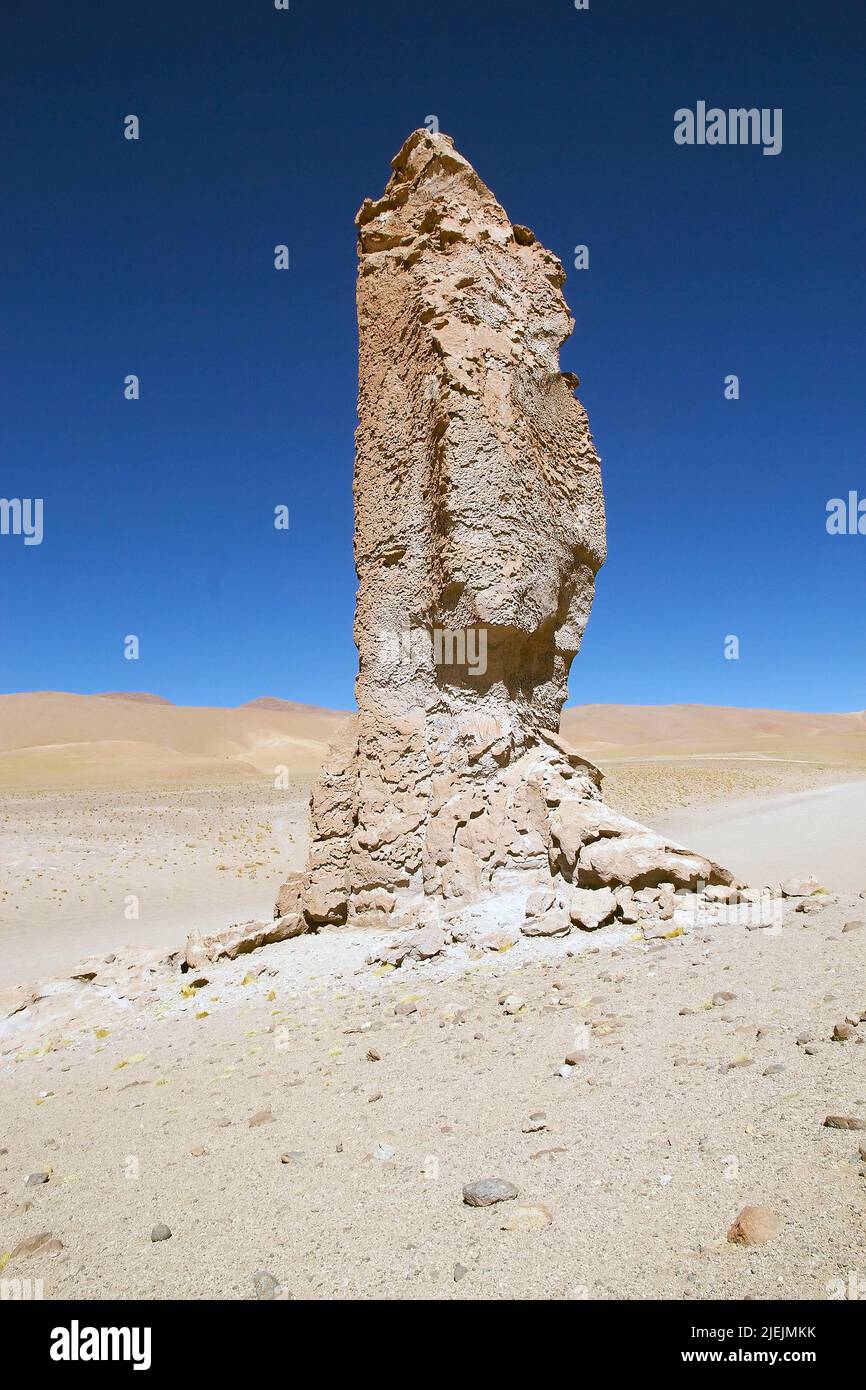Geological monolith close to Salar the Tara in the Los Flamencos ...