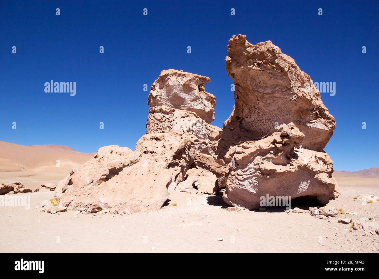 Geological monoliths close to Salar the Tara in the Los Flamencos ...