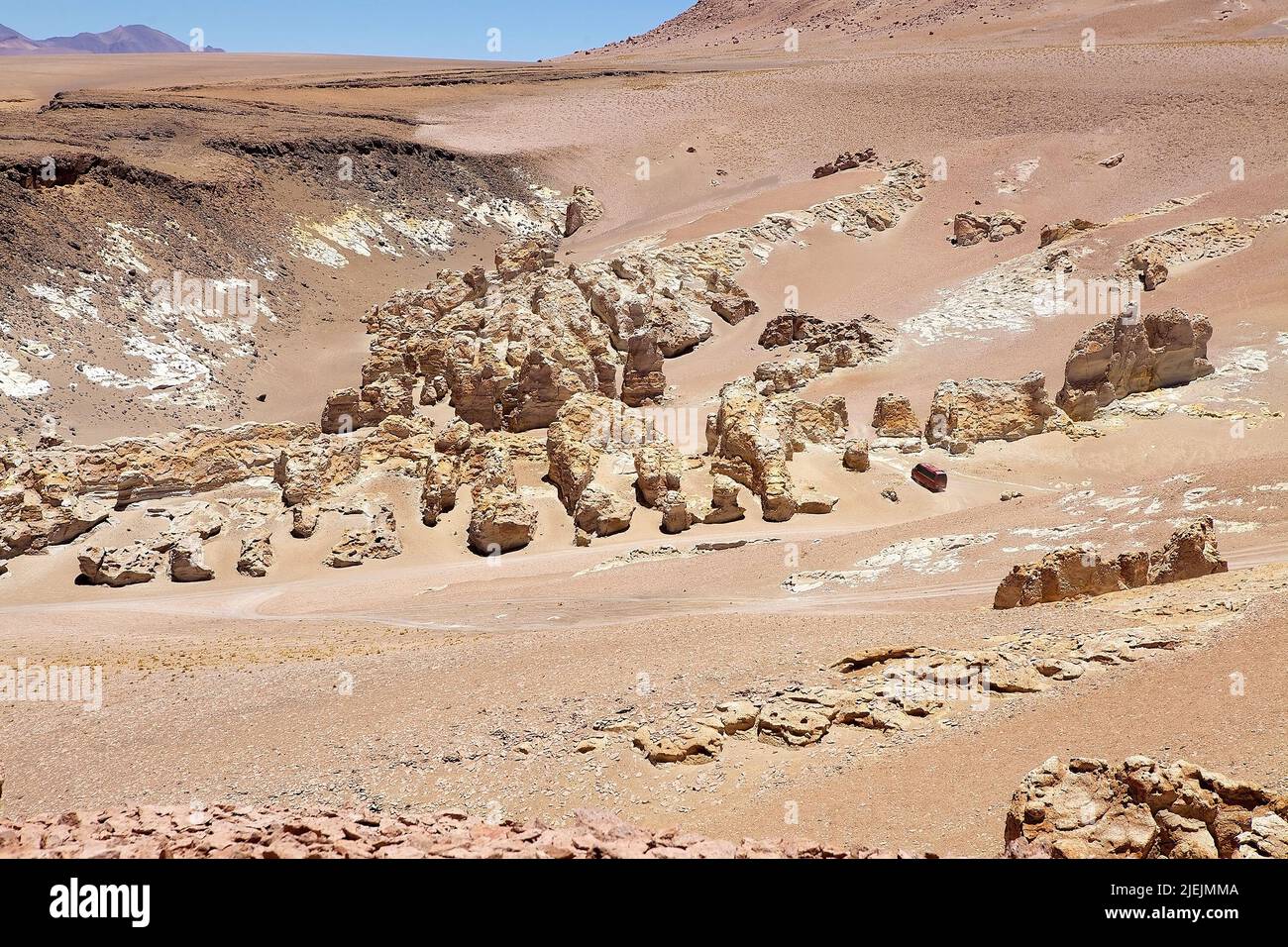 The trails trought the Atacama desert, Chile. Atacama desert is a ...