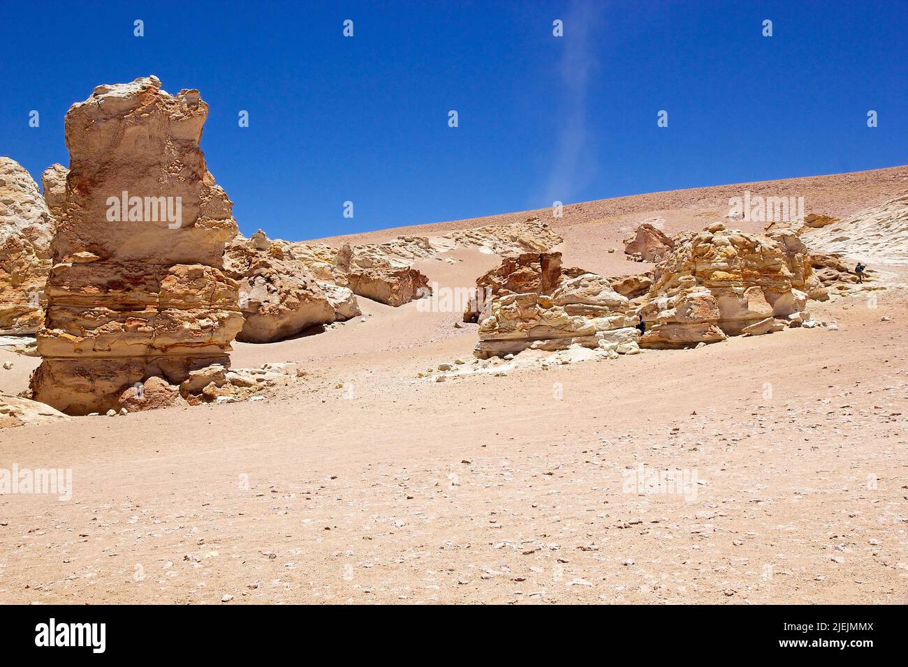 Geological monoliths close to Salar the Tara in the Los Flamencos ...