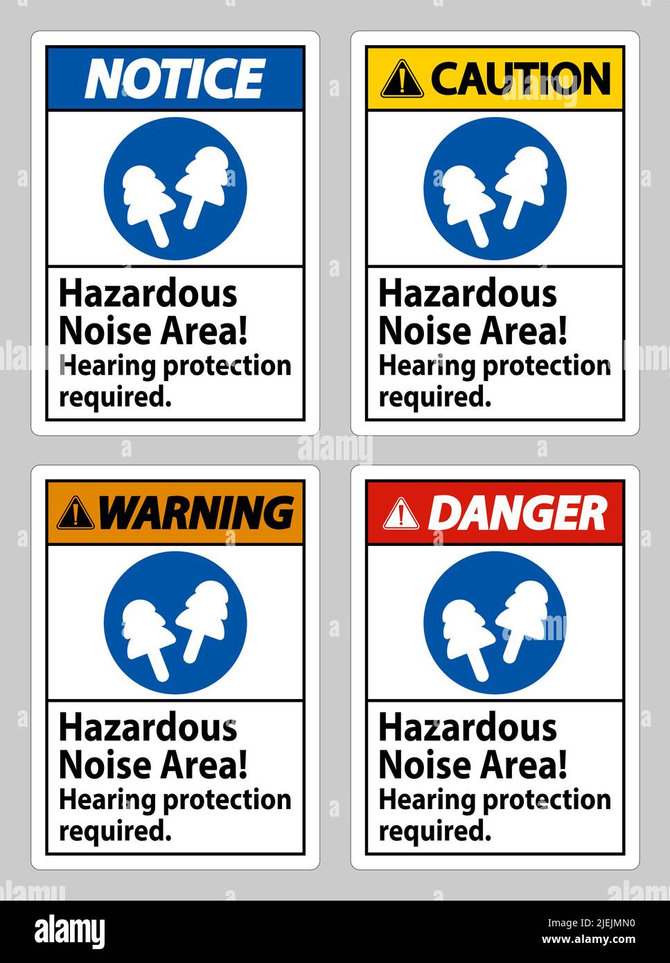 Hazardous Noise Area, Hearing Protection Required Stock Vector Image ...