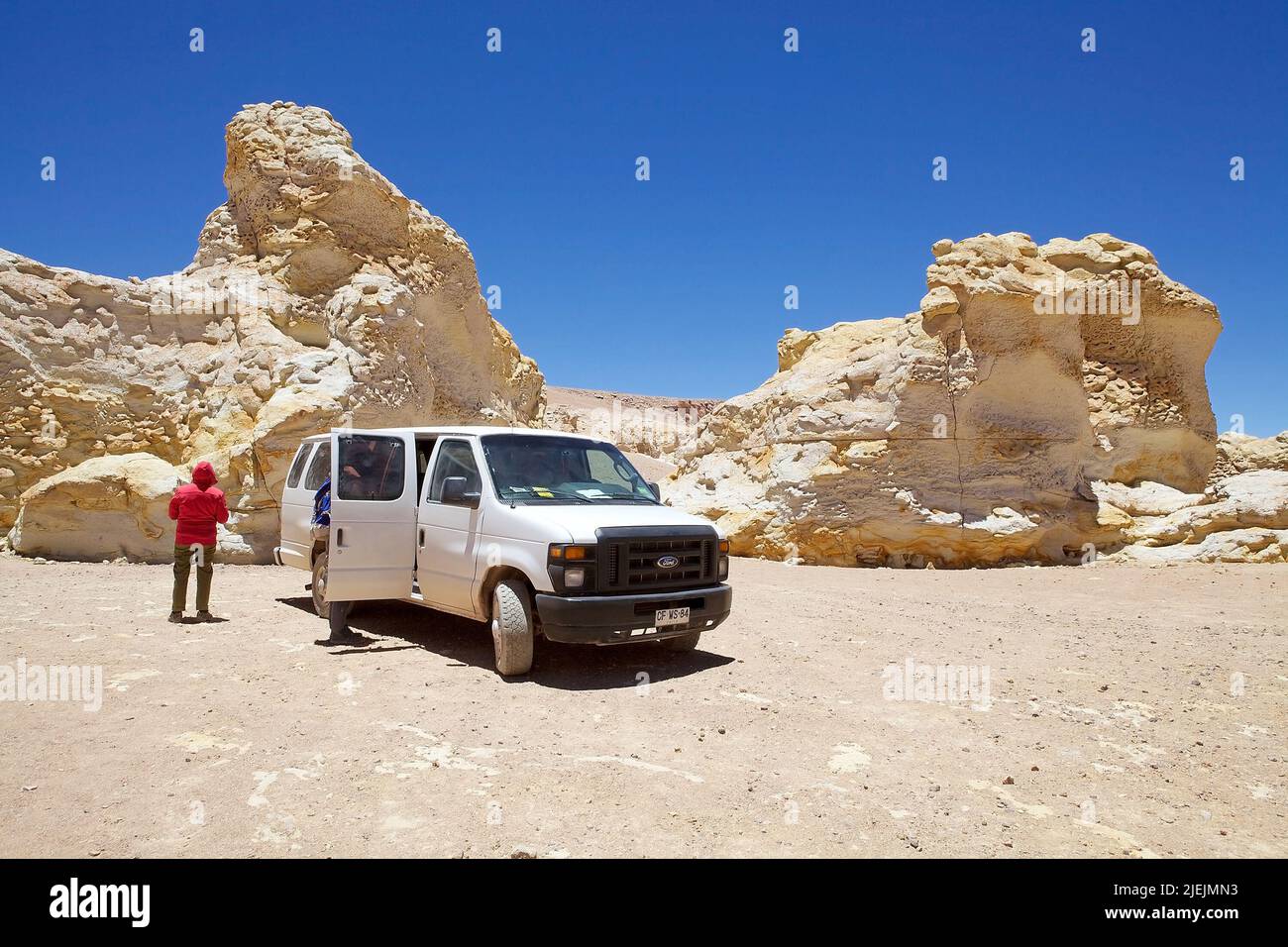 Tourists are visiting the geological monoliths close to Salar the Tara ...