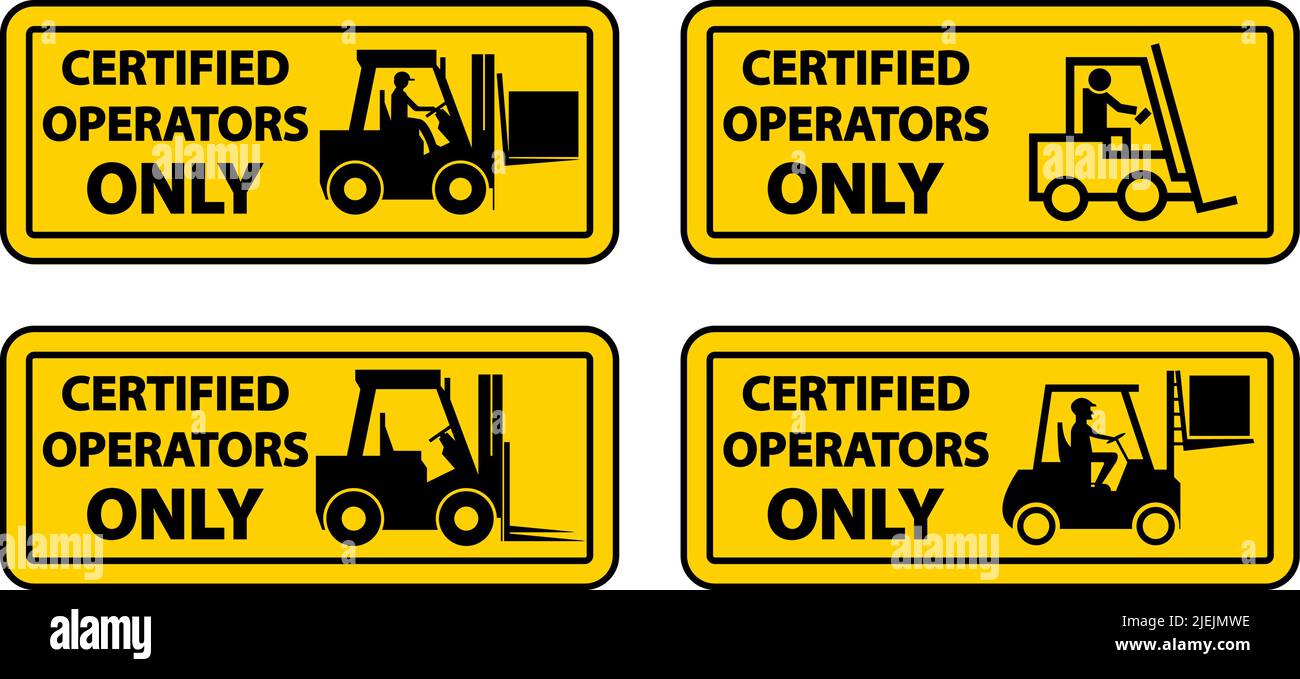 Certified Operators Only Label Sign On White Background Stock Vector Image & Art - Alamy