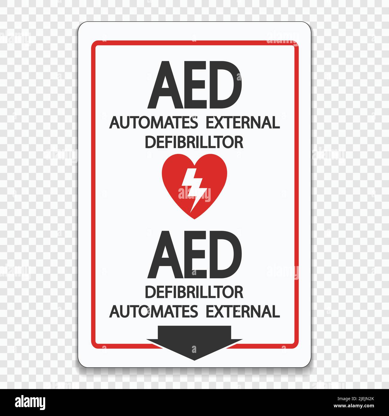 Symbol AED Sign label on transparent background,vector illustration ...