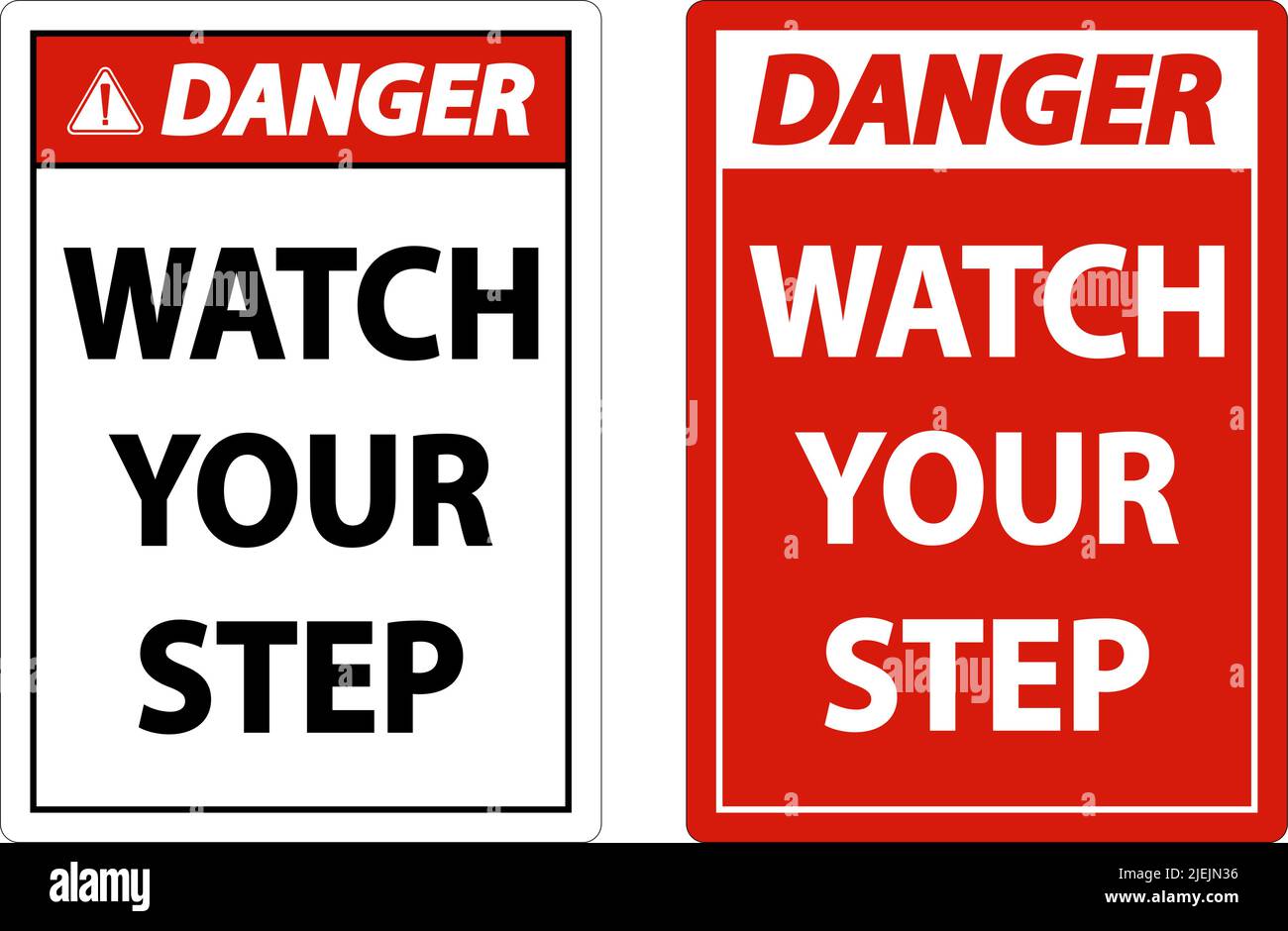 Danger Watch Your Step Sign On White Background Stock Vector Image ...