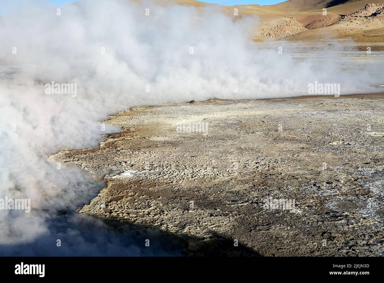El Tatio geysers, Chile. El Tatio is a geyser field located in the ...