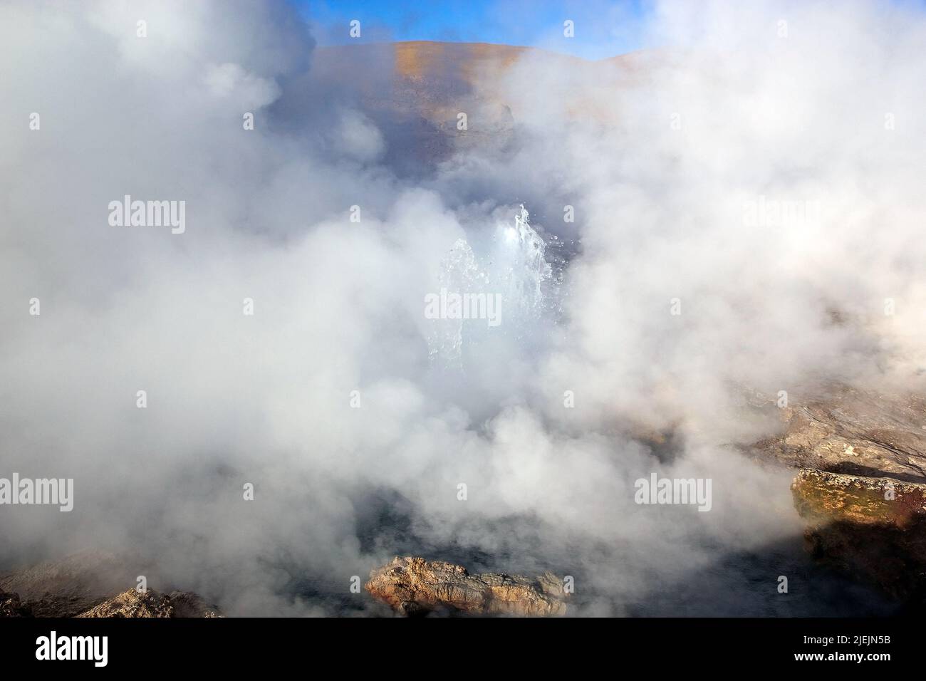 El Tatio geysers, Chile. El Tatio is a geyser field located in the ...