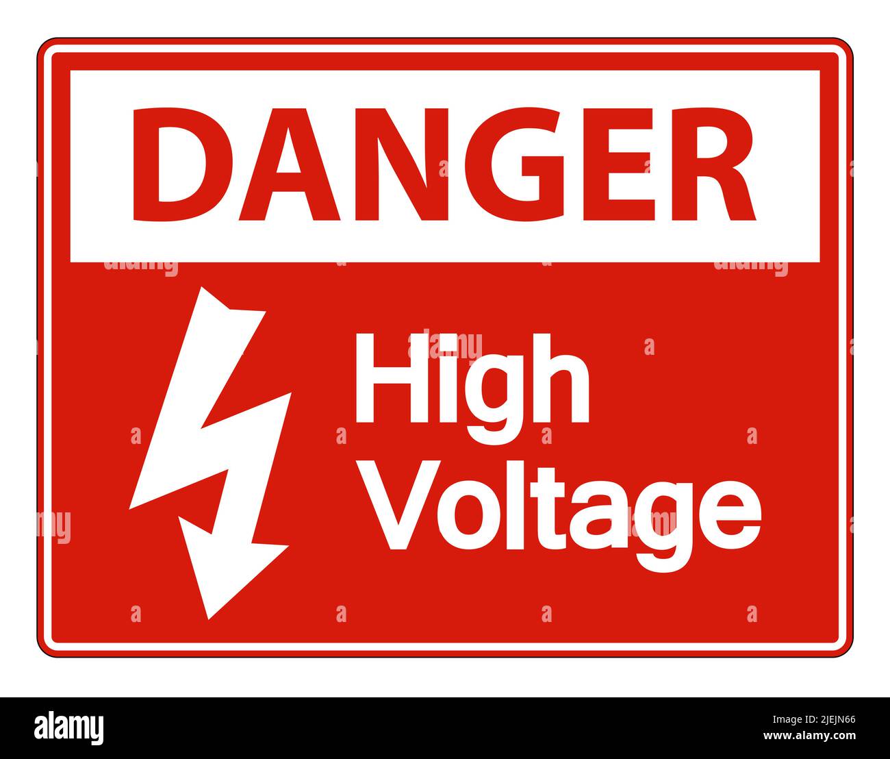 Danger high voltage sign On White Background Isolate On White ...
