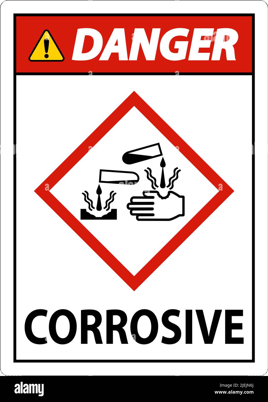Danger Corrosive GHS Sign On White Background Stock Vector Image & Art ...