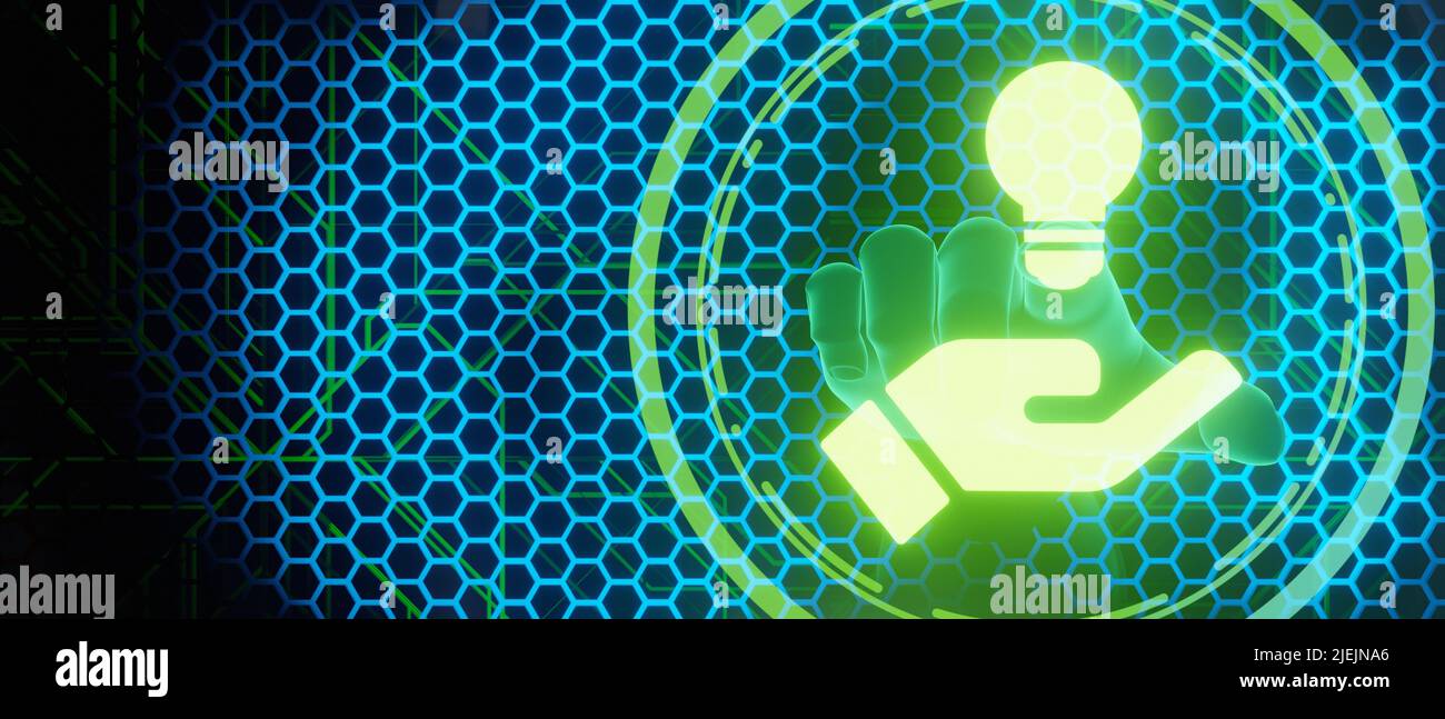 Idea startup digital technology concept network abstract banner ...