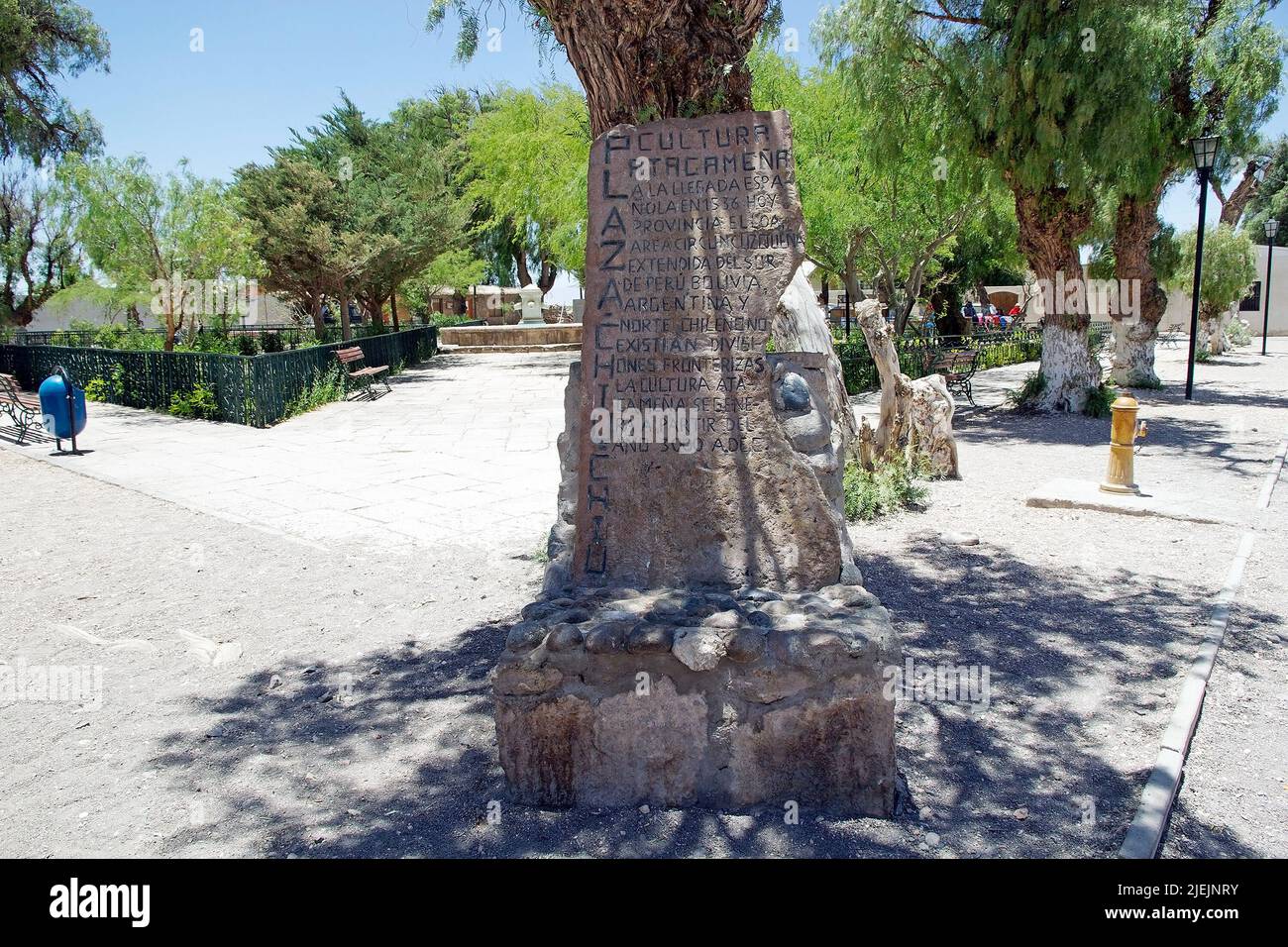 The main square at the Chiu Chiu village, Chile Stock Photo - Alamy