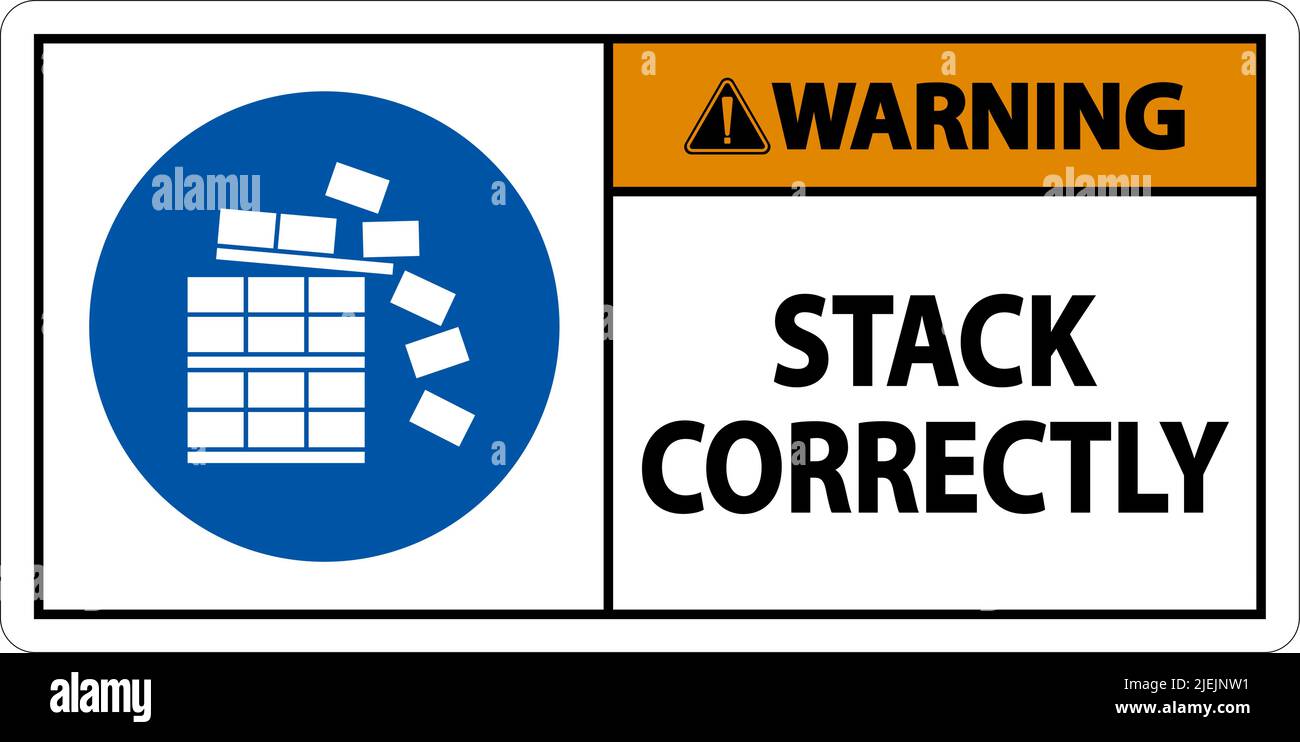 Warning Stack Correctly Sign On White Background Stock Vector Image ...