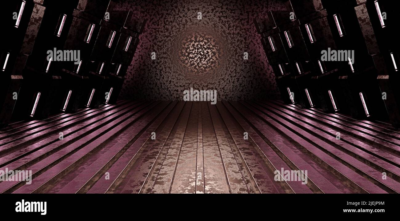 Alien SciFi Space Background Alien Tunnel Ship Corridor Underground ...