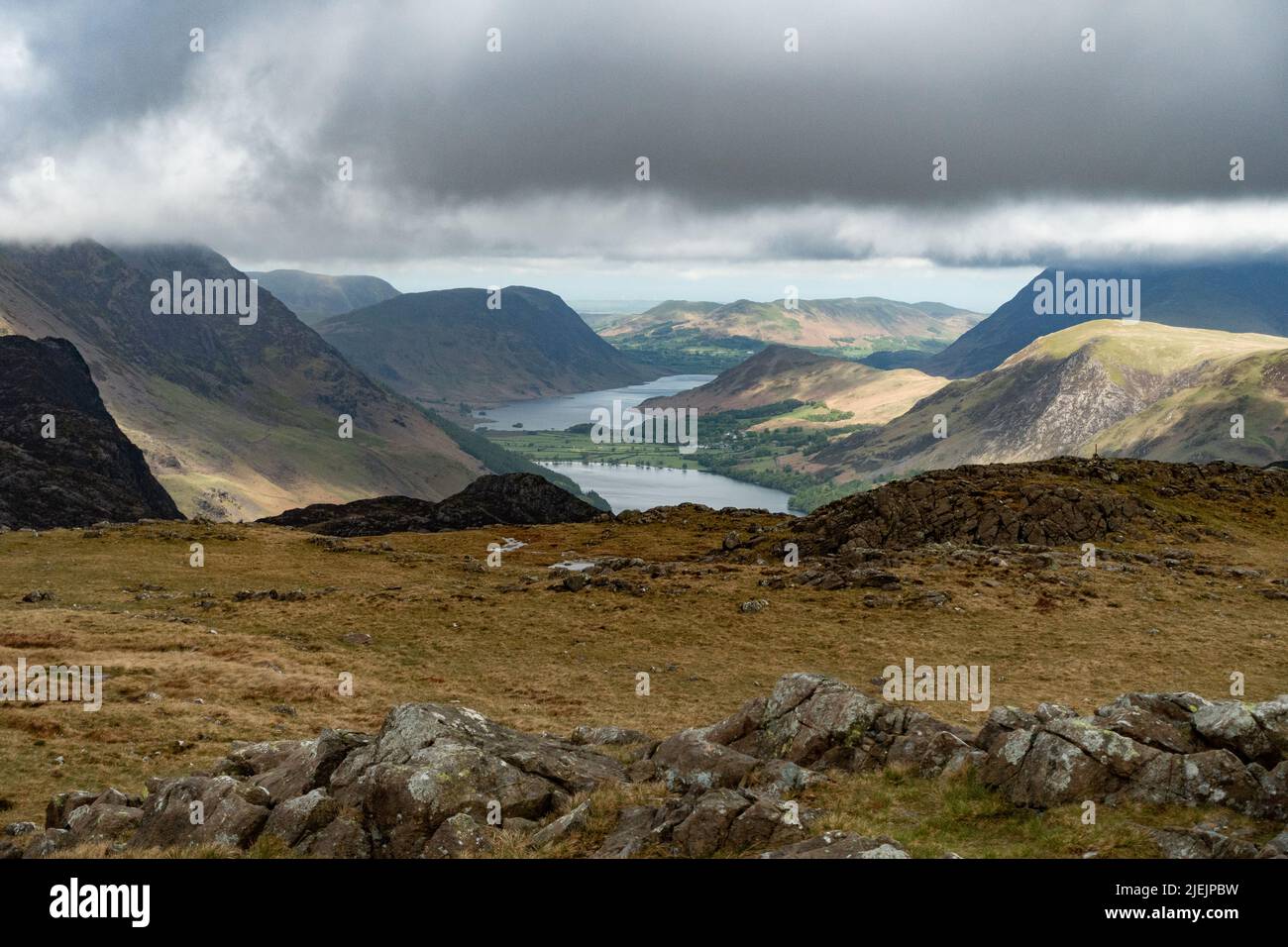 View over crummock water from haystacks route, Lake District walks ...
