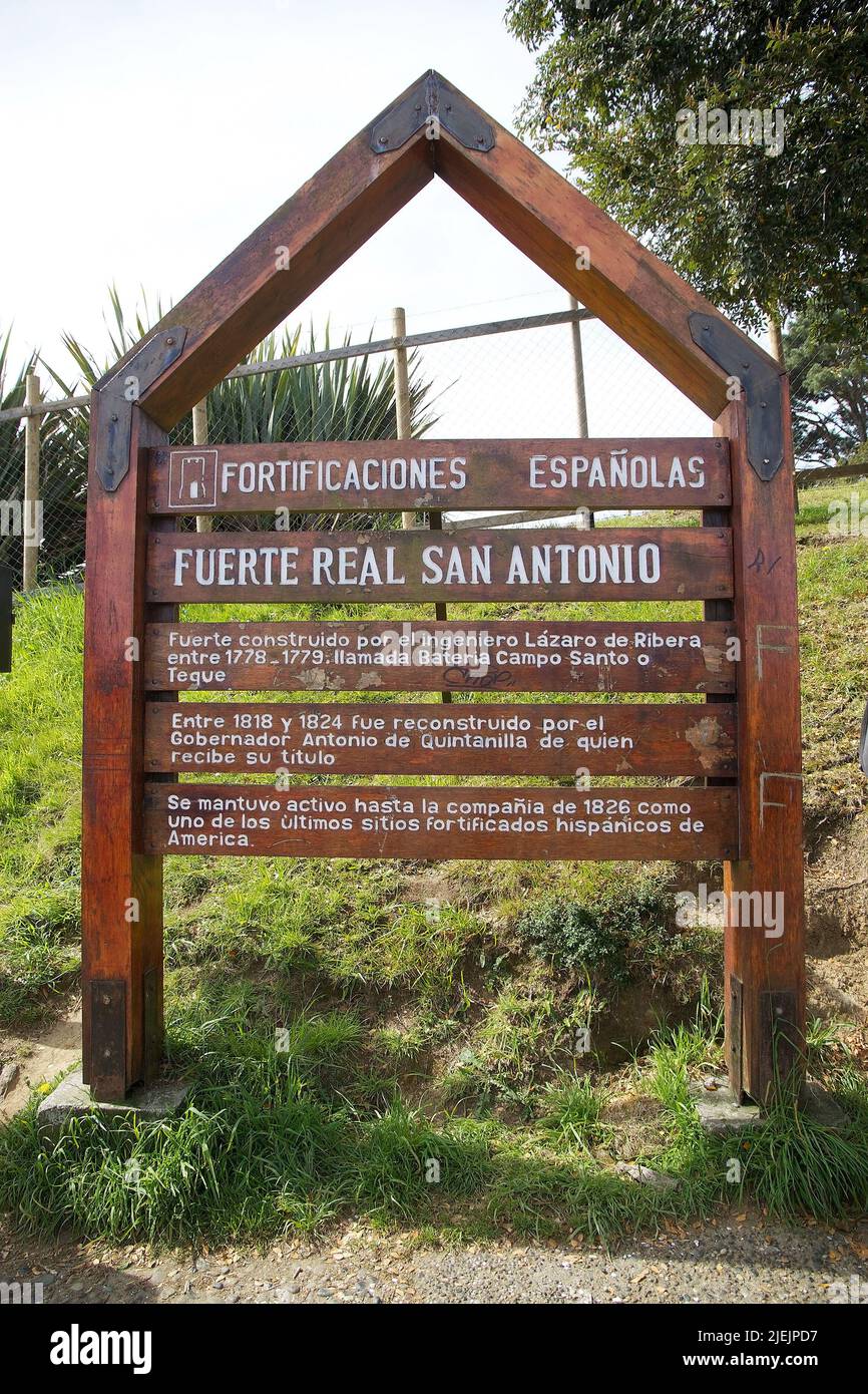 San Antionio fort at Ancud at the Chiloe Island, Chile. Ancud is the ...
