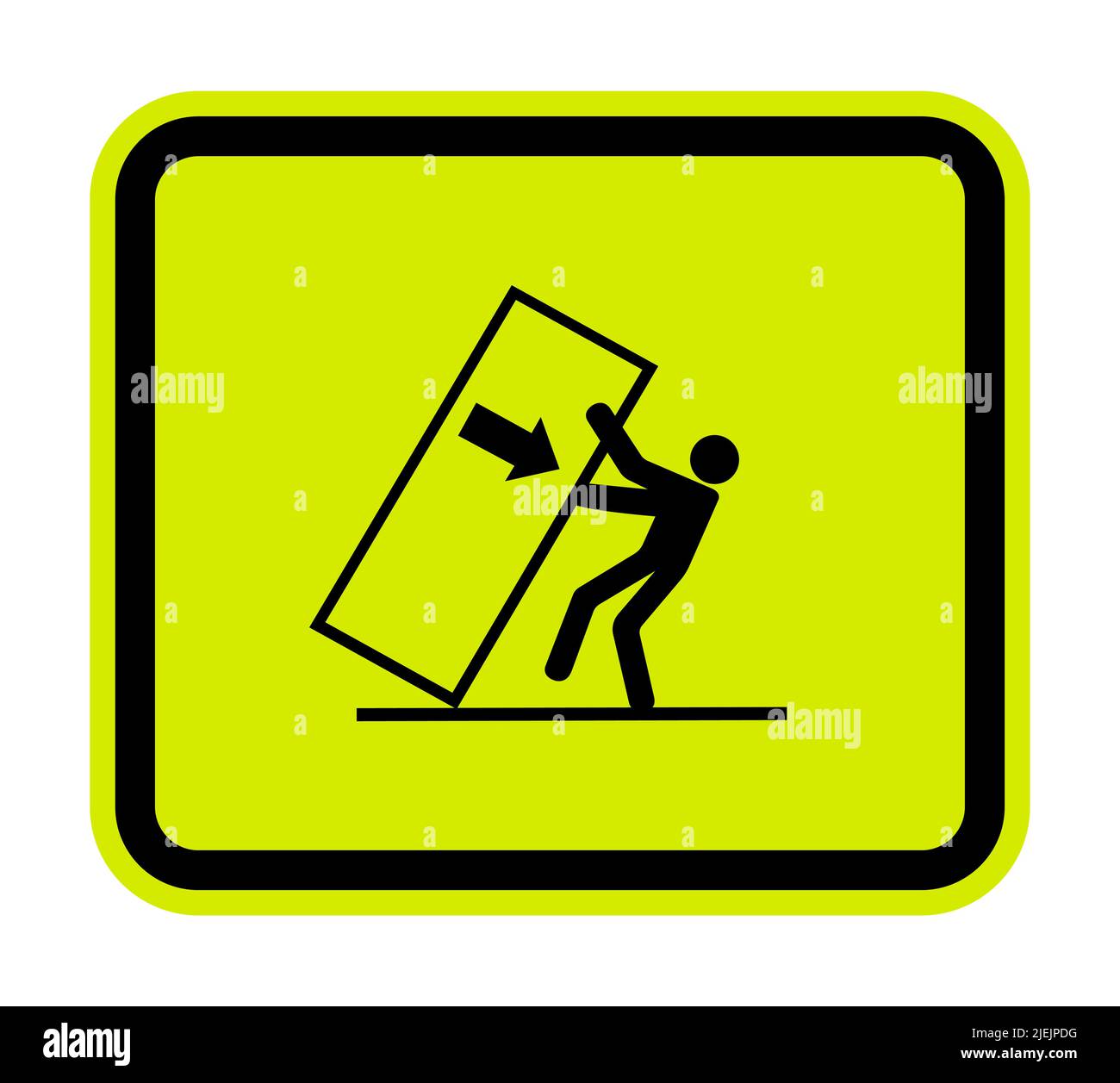 Body Crush Tip over Hazard Symbol Sign Isolate on White Background ...