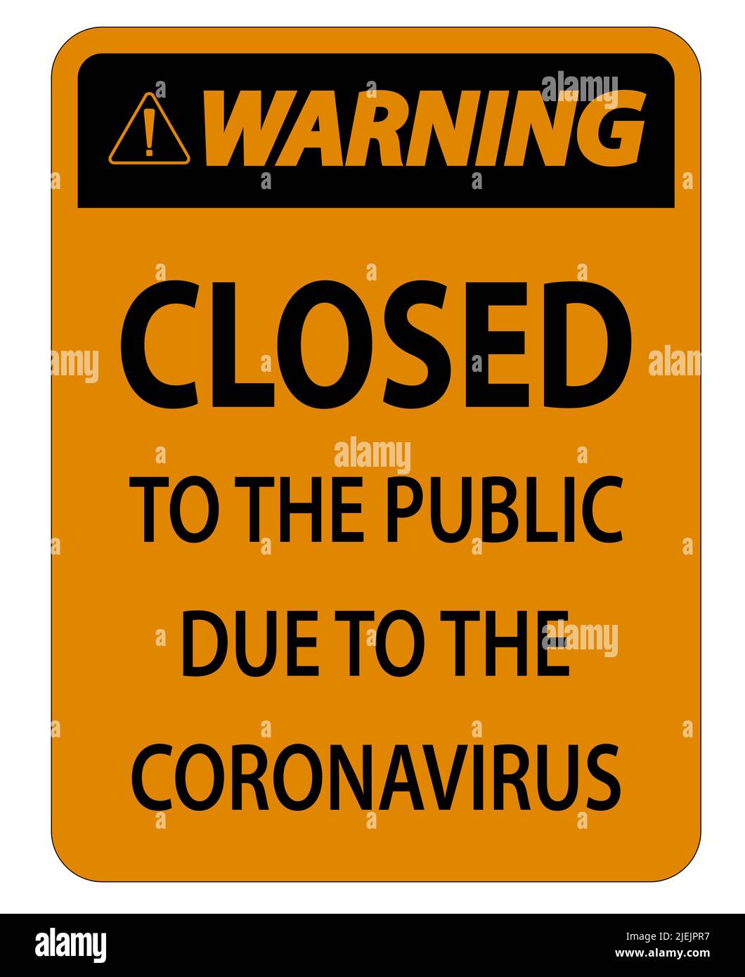 Warning Closed to public sign on white background Stock Vector Image ...
