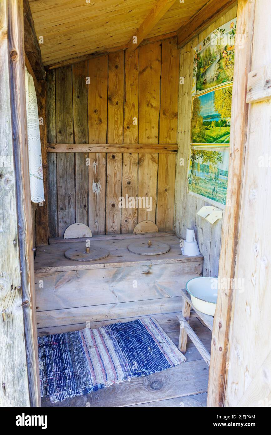 Interior of old outhouse hi-res stock photography and images - Alamy