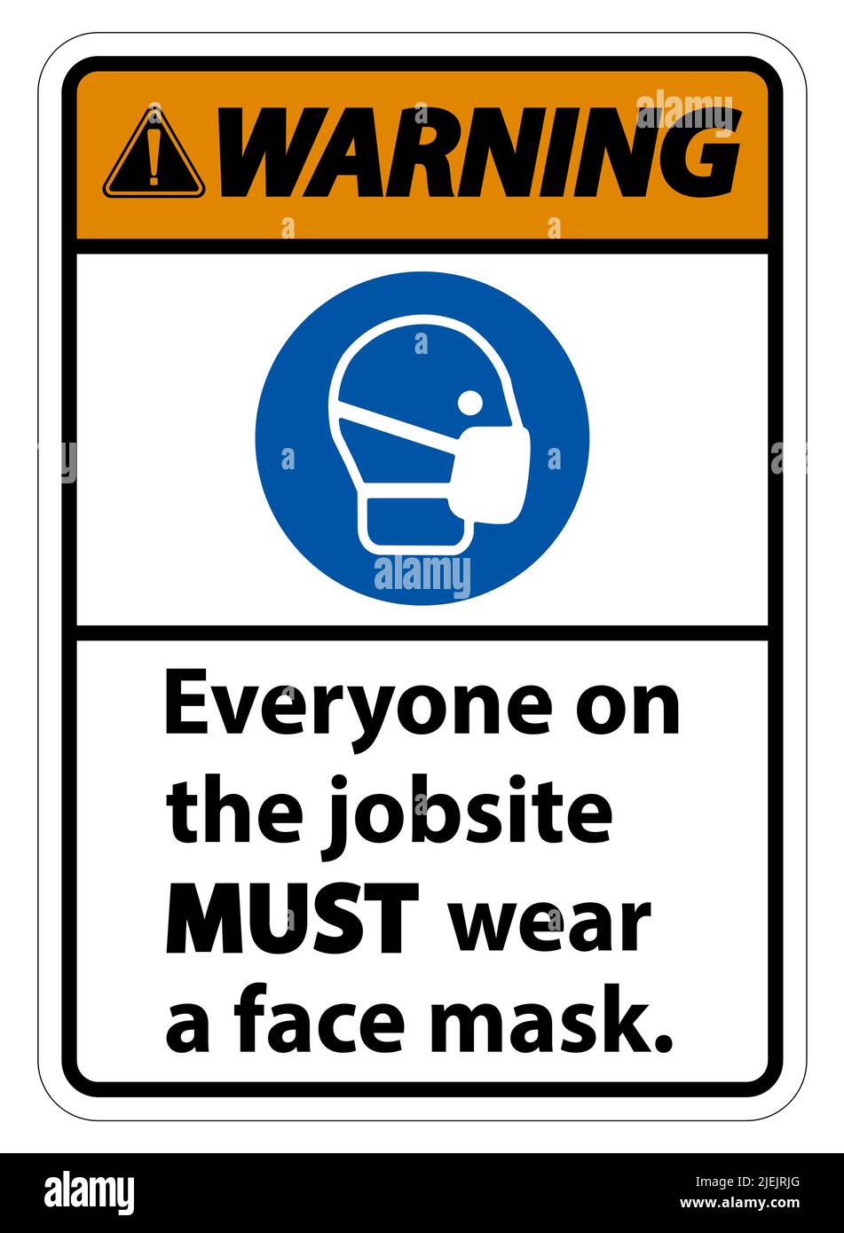 Warning Wear A Face Mask Sign Isolate On White Background Stock Vector ...