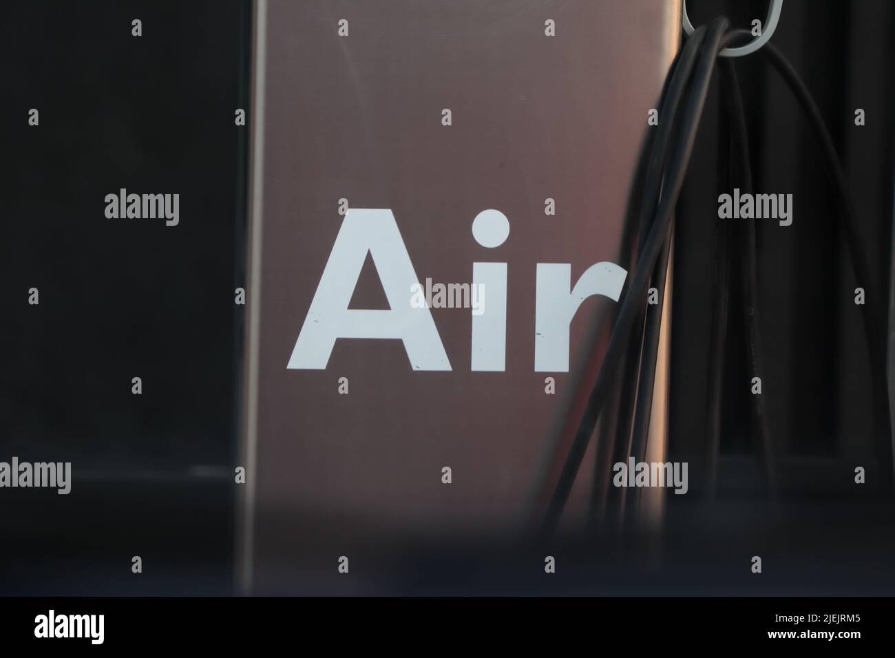 Free air filling service for car in gas station Stock Photo - Alamy