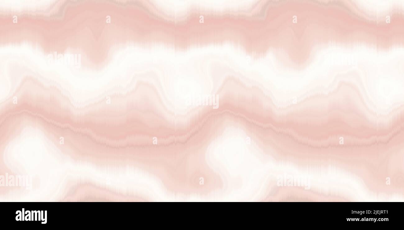 Soft wavy tie dye stripe seamless border pattern. Pink white organic ...