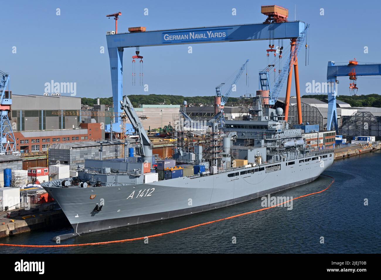 German Navy's Supply ship (EGV) Frankfurt am Main A1412 moored at ...
