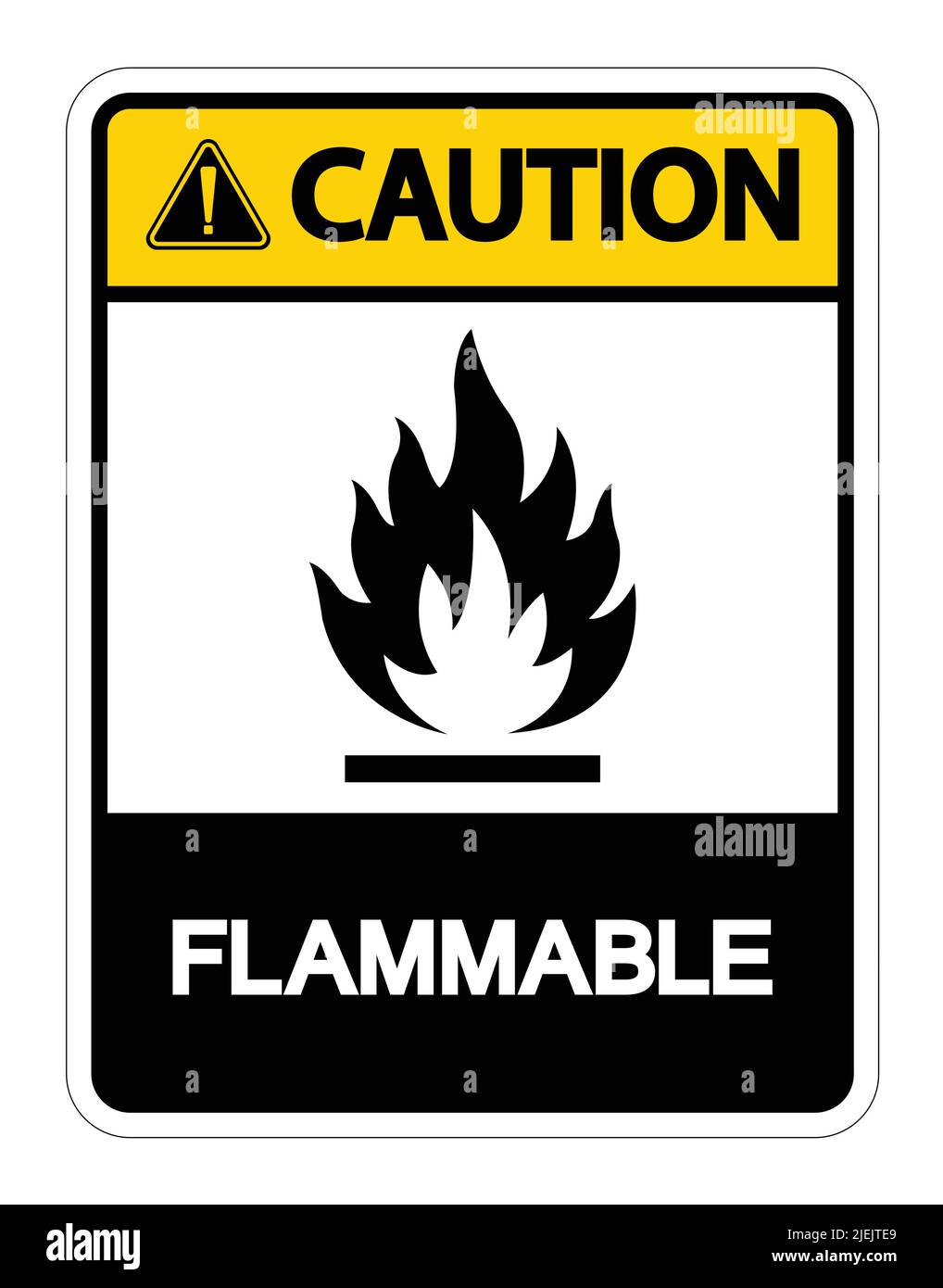 Caution Flammable Symbol Sign Isolate On White Background,Vector ...