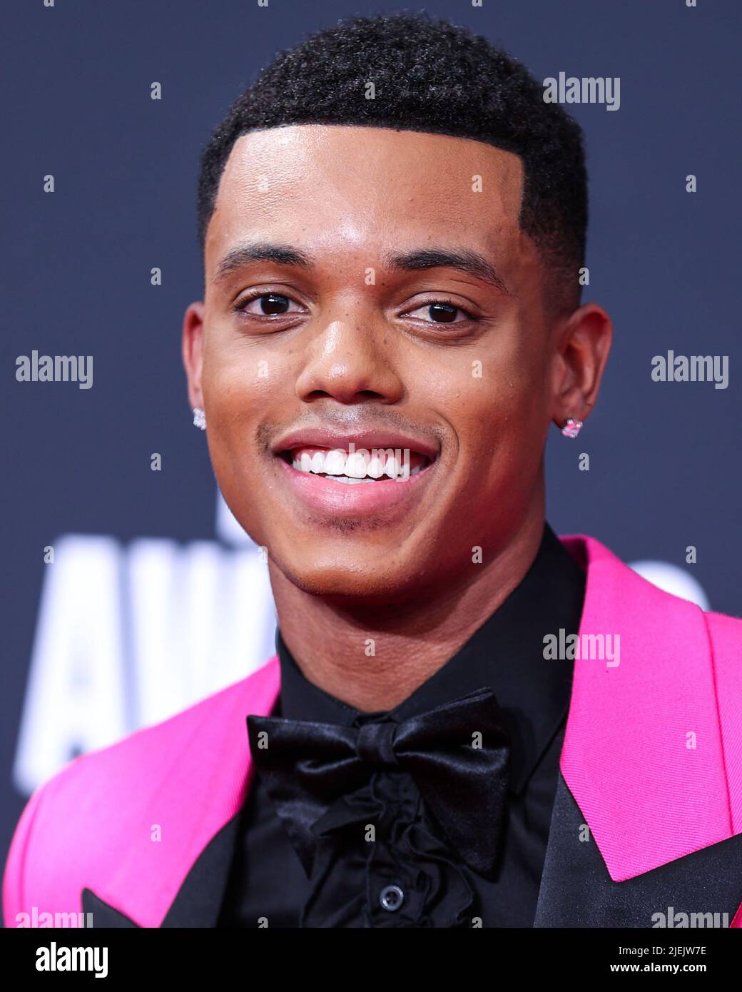 LOS ANGELES, CALIFORNIA, USA - JUNE 26: Jabari Banks arrives at the BET ...