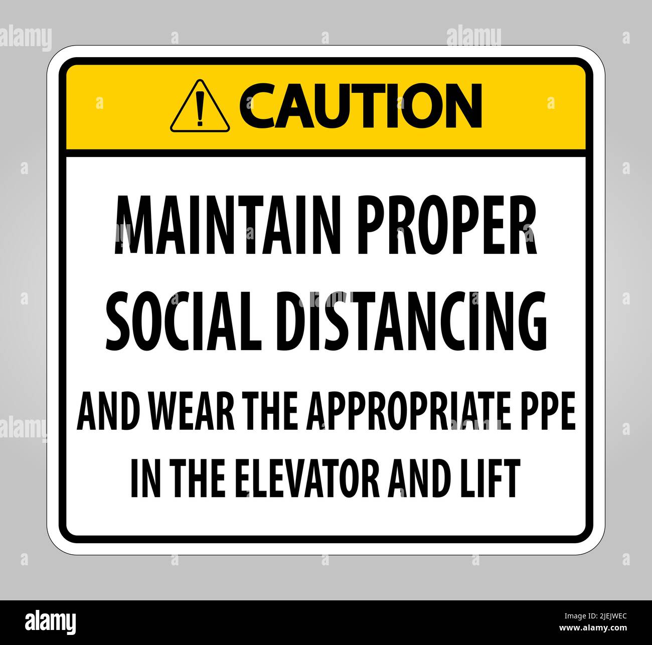 Caution Maintain Proper Social Distancing Sign Isolate On White ...