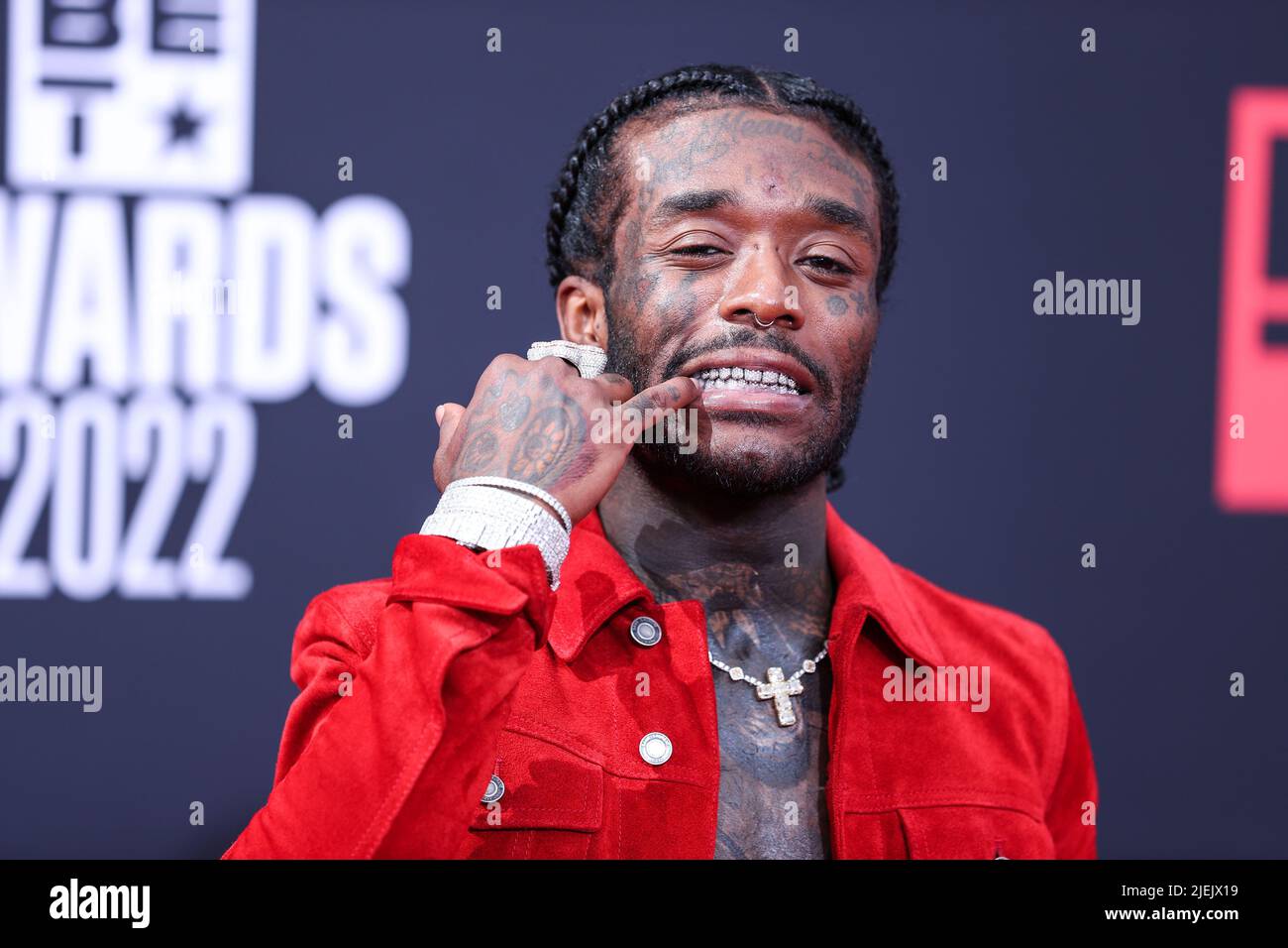 LOS ANGELES, CALIFORNIA, USA - JUNE 26: Lil Uzi Vert arrives at the BET ...