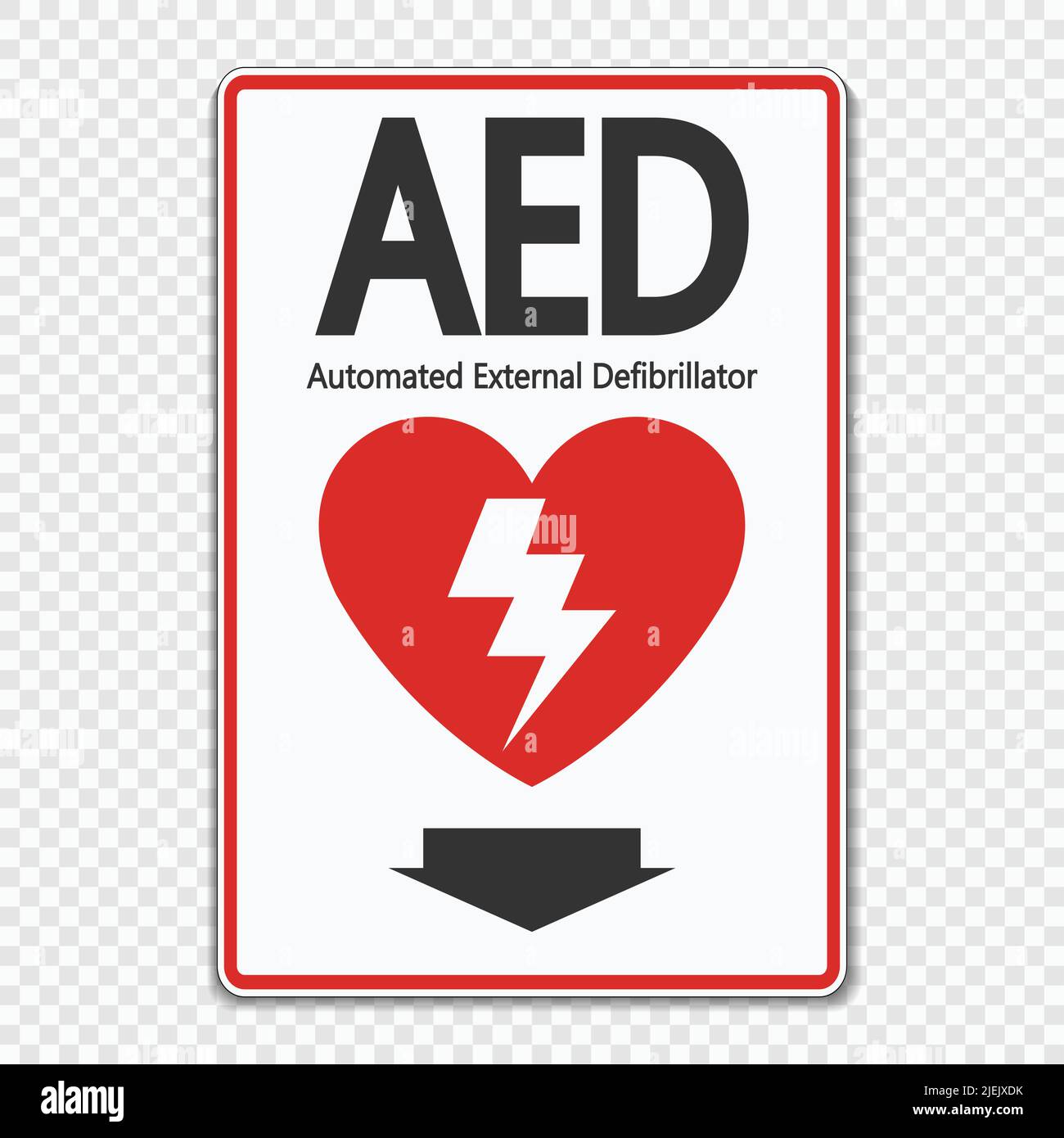 Symbol AED Sign label on transparent background,vector illustration ...