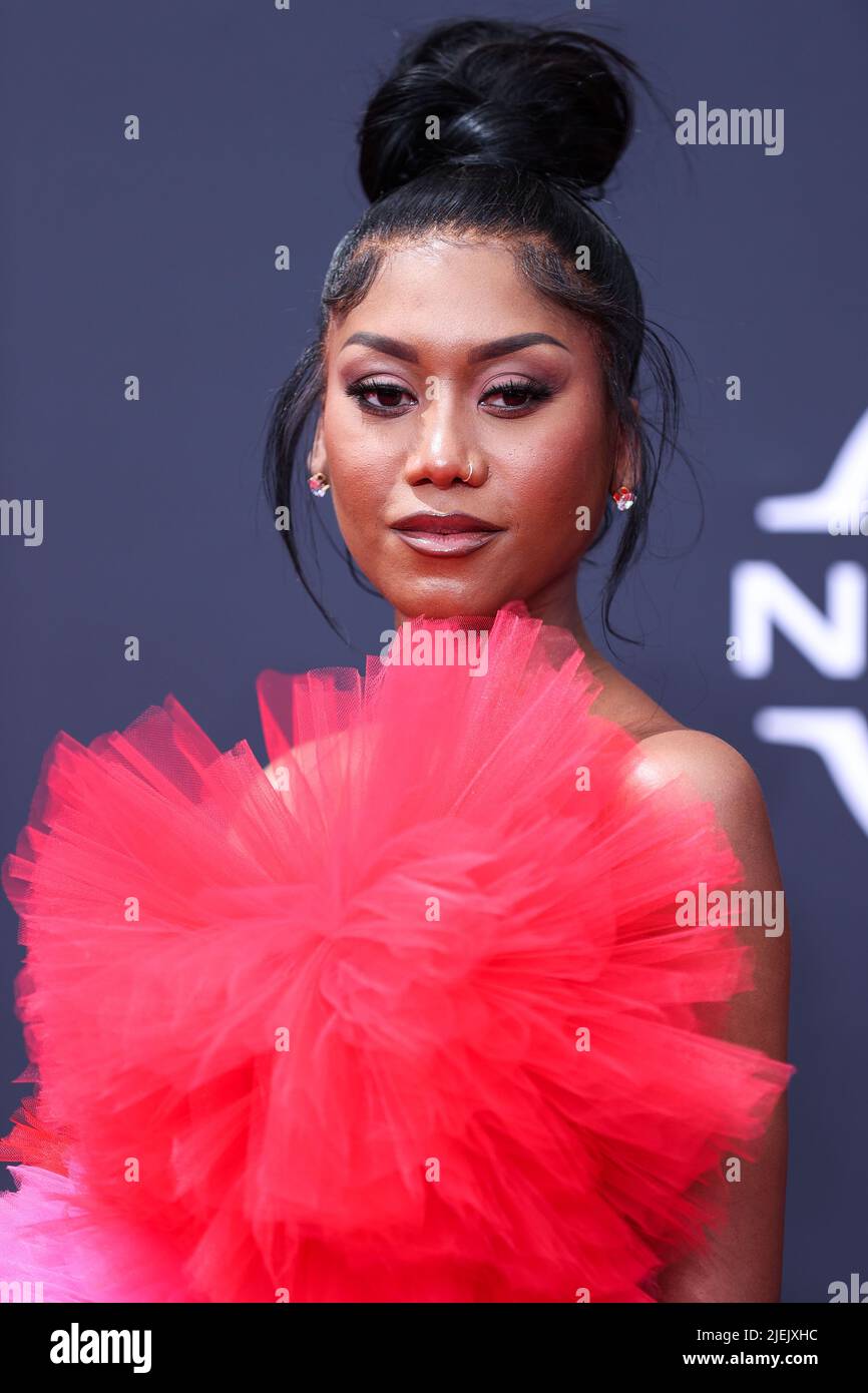 LOS ANGELES, CALIFORNIA, USA - JUNE 26: Muni Long arrives at the BET ...
