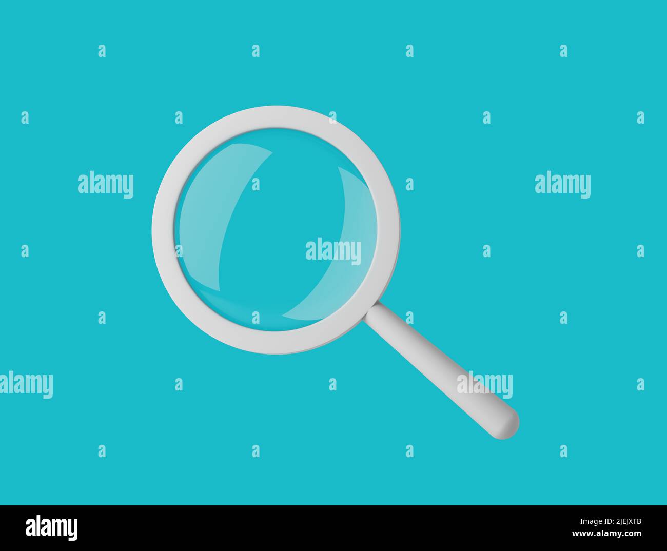 Simple find icon with glass 3d render illustration. Isolated object on ...