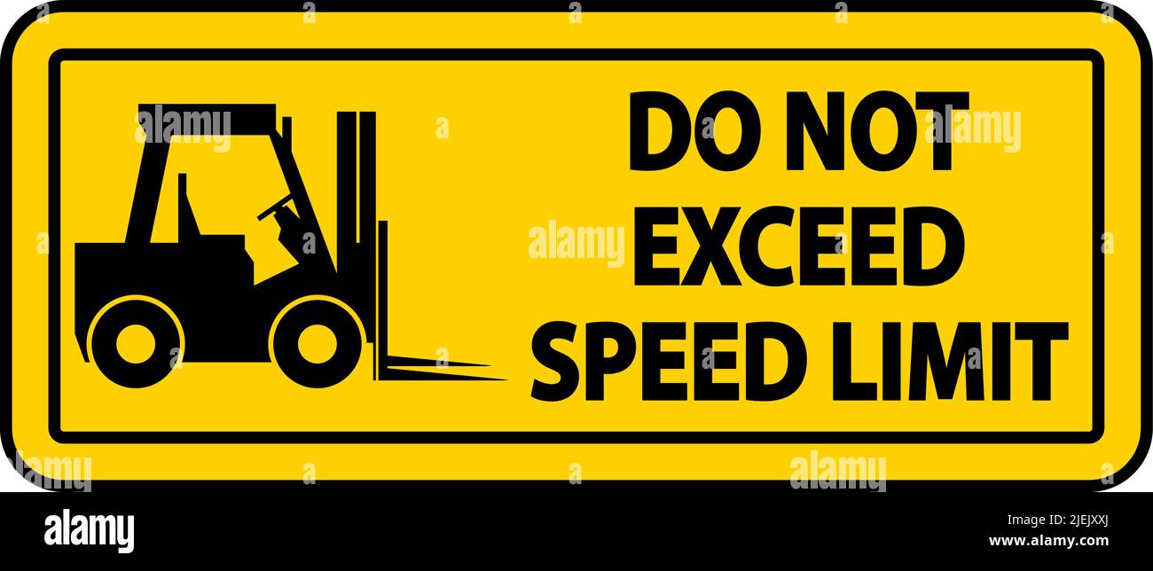 Do Not Exceed Speed Limit Label Sign On White Background Stock Vector ...