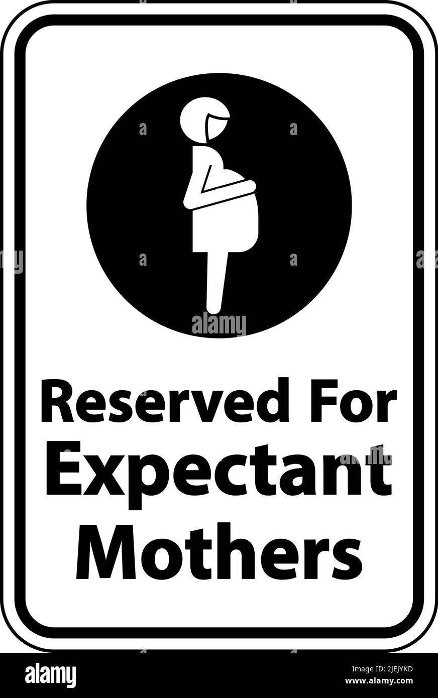 Reserved Expectant Mothers Sign On White Background Stock Vector Image ...