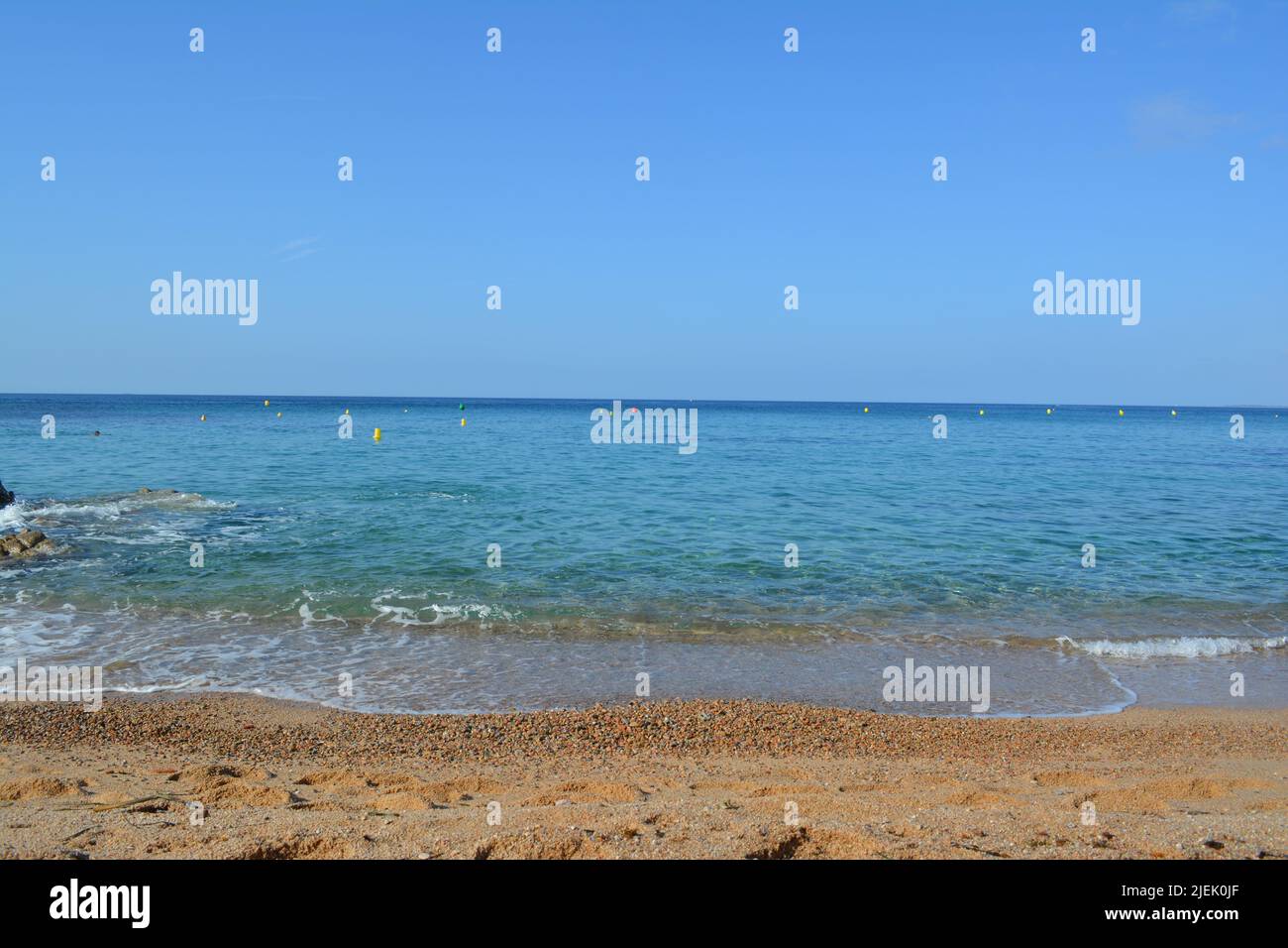 sand with seaview beach of Cala Canyelles Stock Photo - Alamy