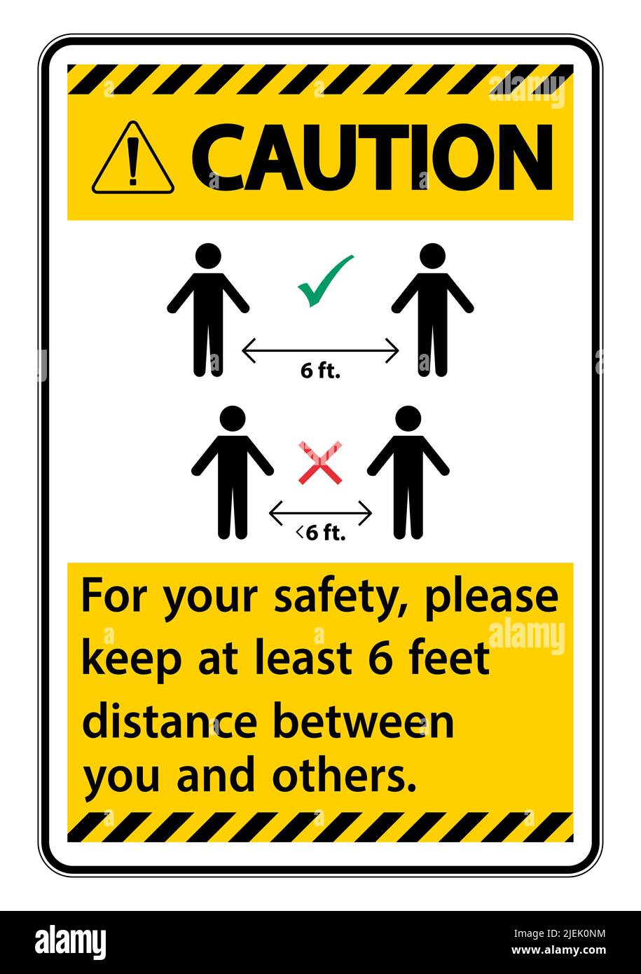 Caution Keep 6 Feet Distance,For your safety,please keep at least 6 ...