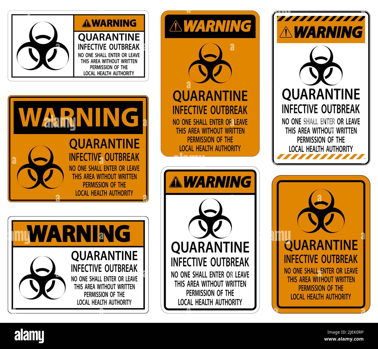 Warning Quarantine Infective Outbreak Sign Isolate on transparent ...