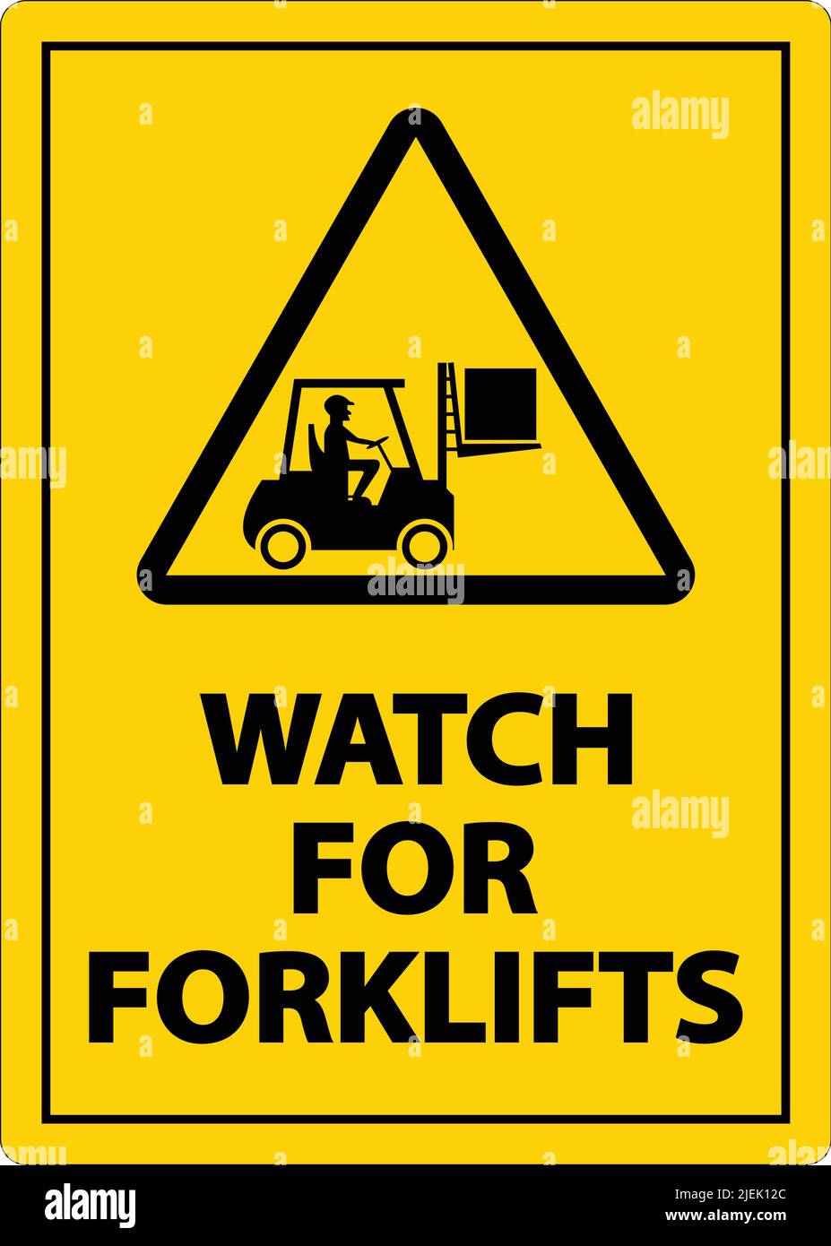 2-Way Watch For Forklifts Sign On White Background Stock Vector Image ...