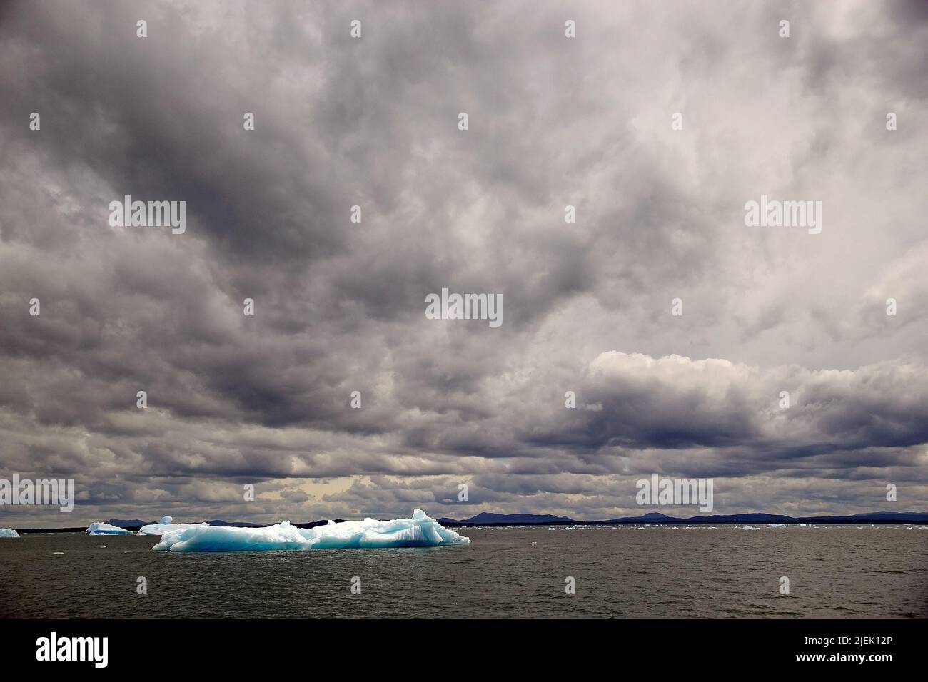 Iceberg at the San Rafael Lagoon, Patagonia Chile, with dramatic sky ...