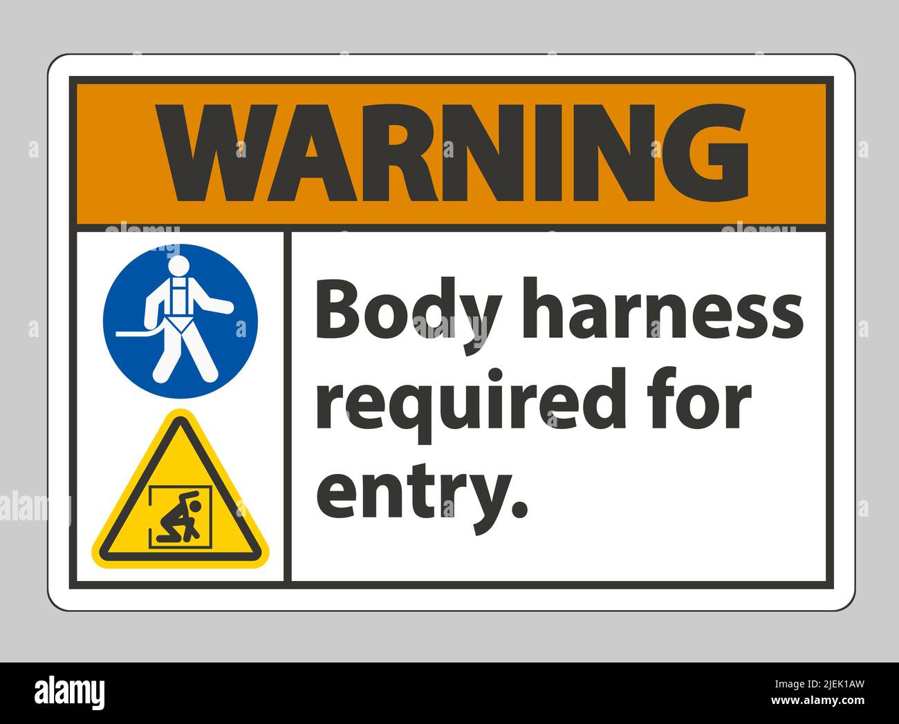 Warning Sign Body Harness Required For Entry Stock Vector Image & Art ...