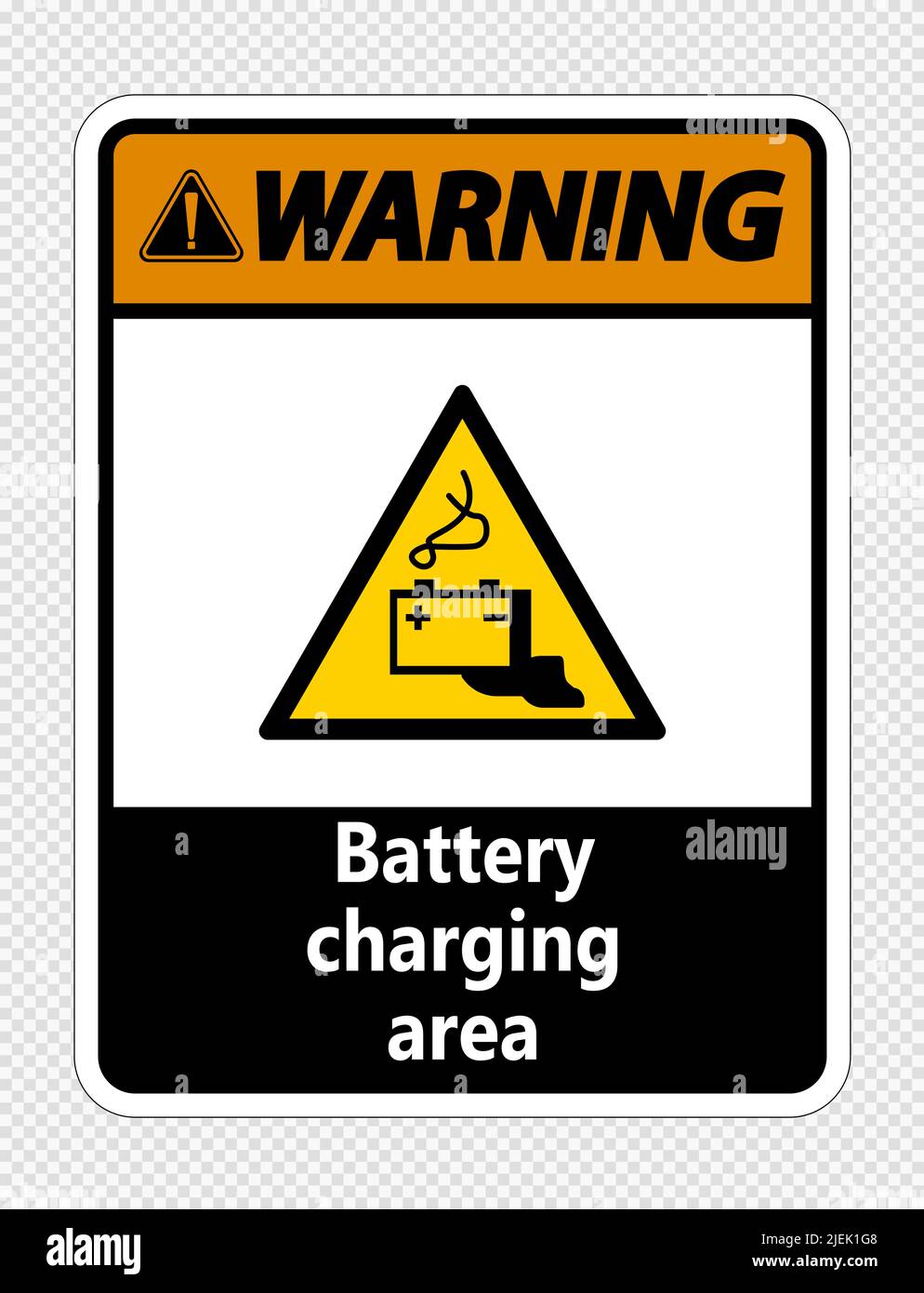 Warning battery charging area Sign on transparent background,Vector ...