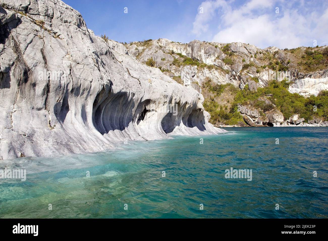 Geological fold along the shore of the General Carrera Lake, Patagonia ...