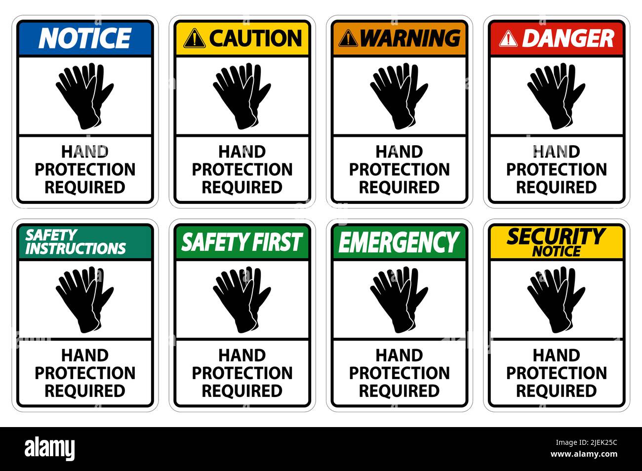 Hand Protection Required Sign on white background Stock Vector Image ...