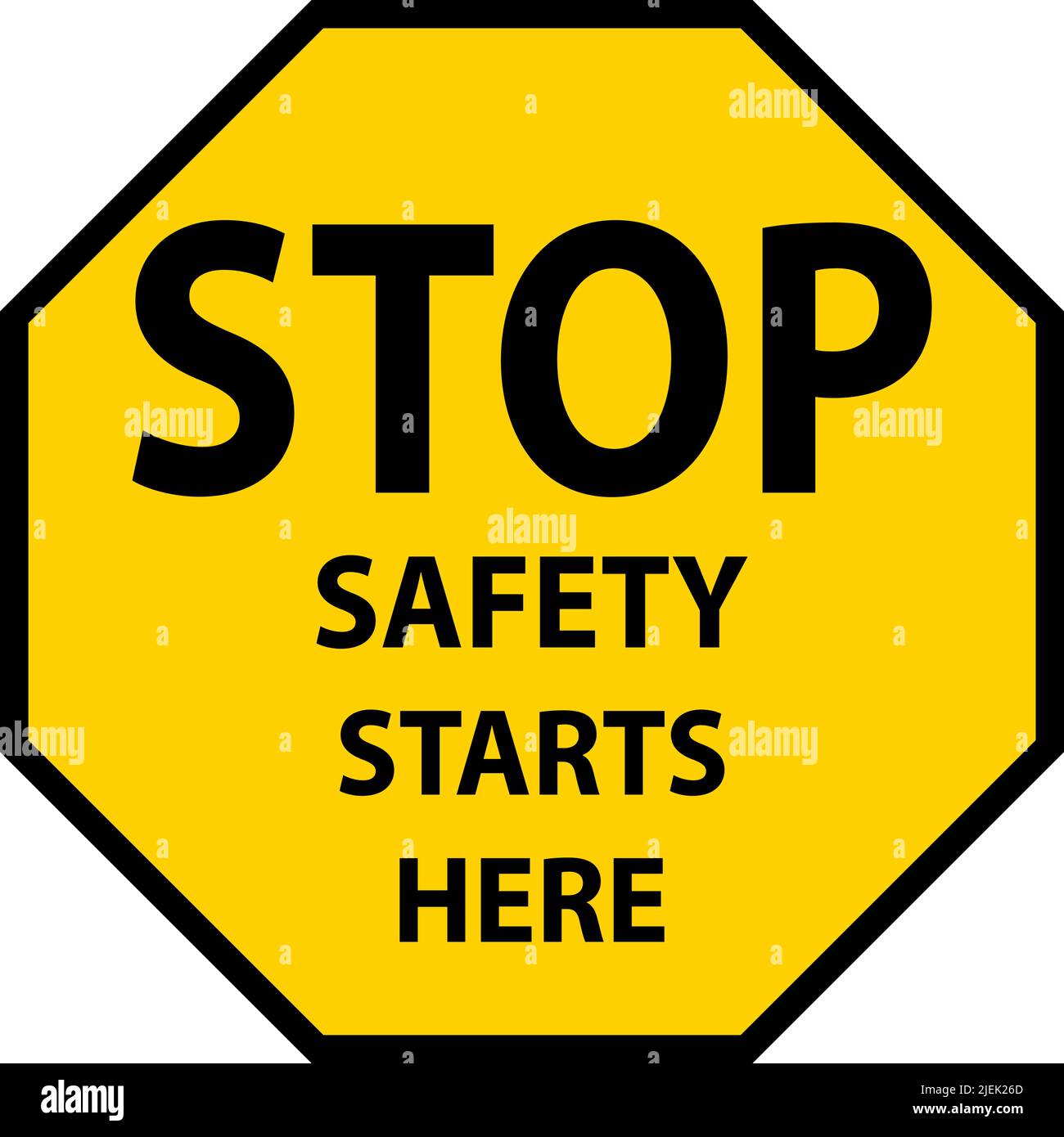 Stop Safety Starts Here Signs On White Background Stock Vector Image ...