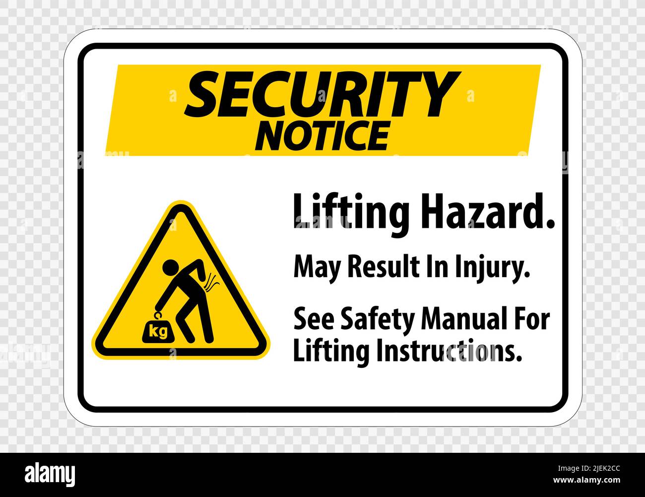 Lifting Hazard,May Result In Injury, See Safety Manual For Lifting ...