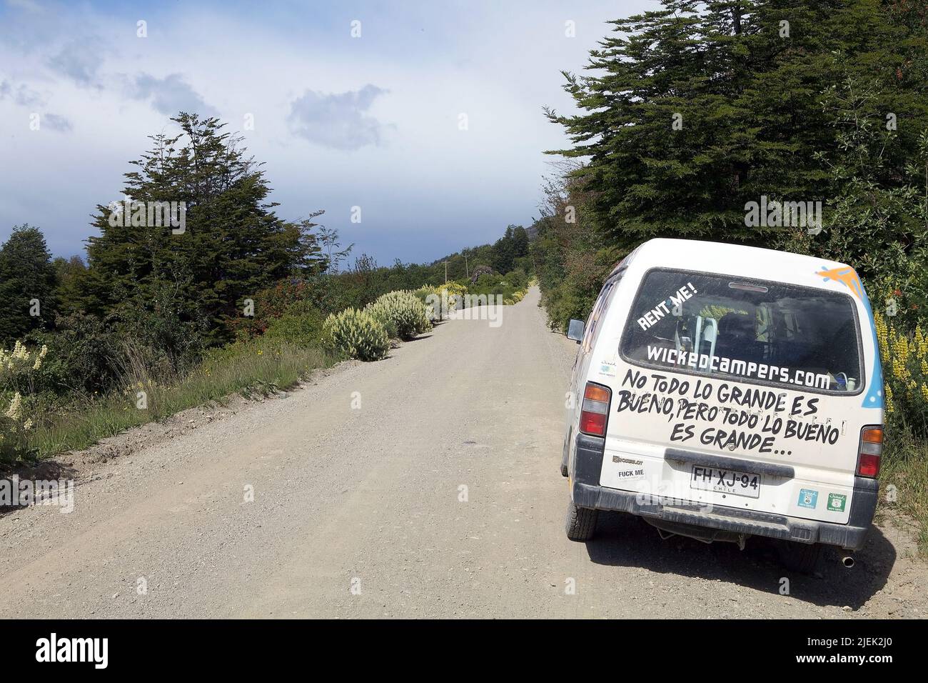 Vehicle along the Carretera Austral, Southern Way, in Patagonia, Chile ...